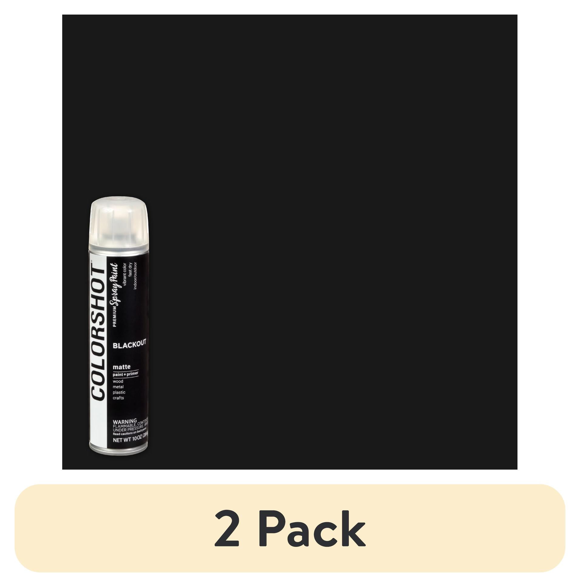 (2 pack) COLORSHOT Premium Multi-Surface Matte Blackout Spray Paint ...