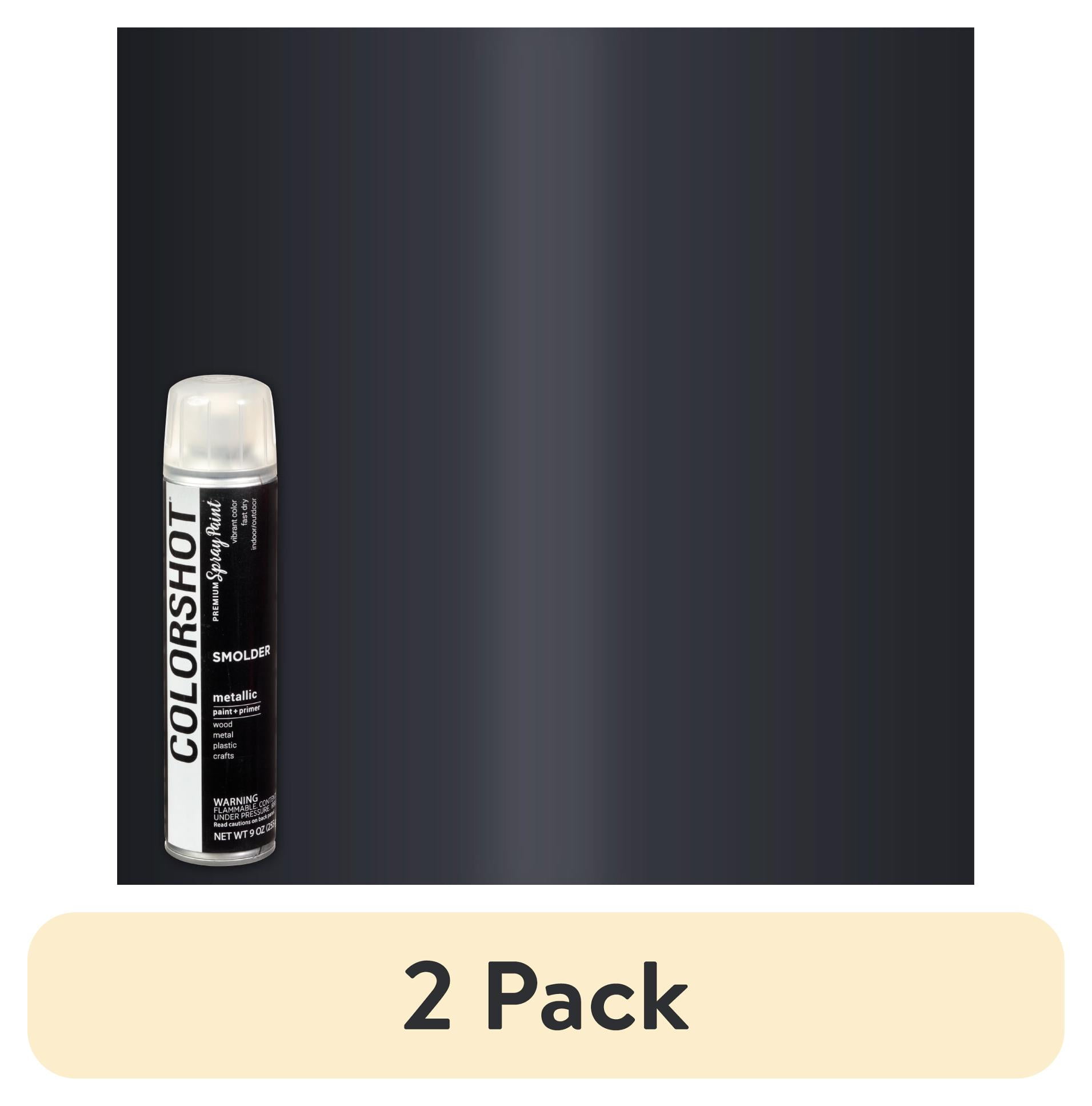 (2 pack) COLORSHOT Premium Multi-Surface Metallic Smolder Spray Paint ...