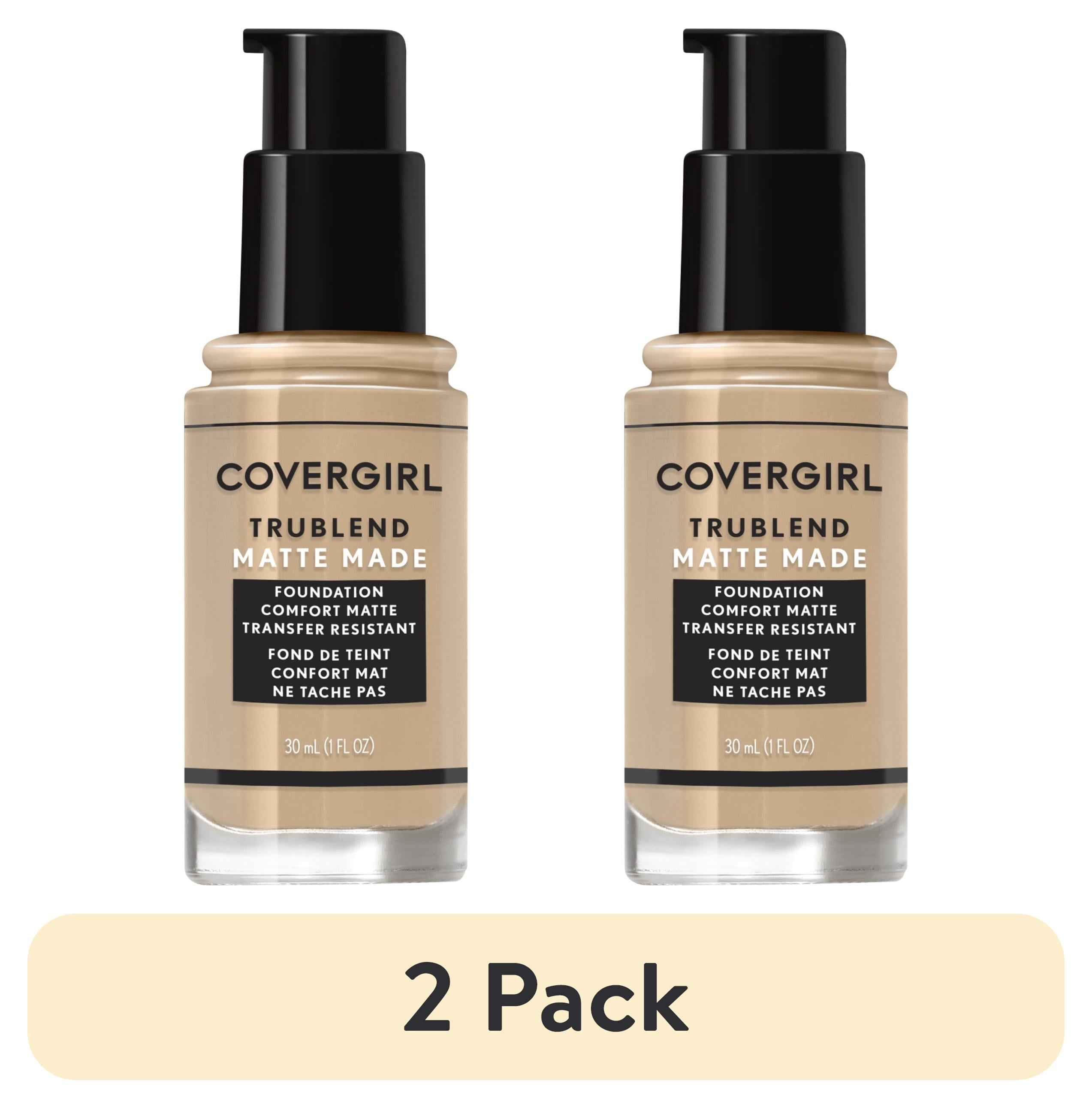 (2 pack) COVERGIRL TruBlend Matte Made Liquid Foundation, M90 Perfect Beige, 1 fl oz ...