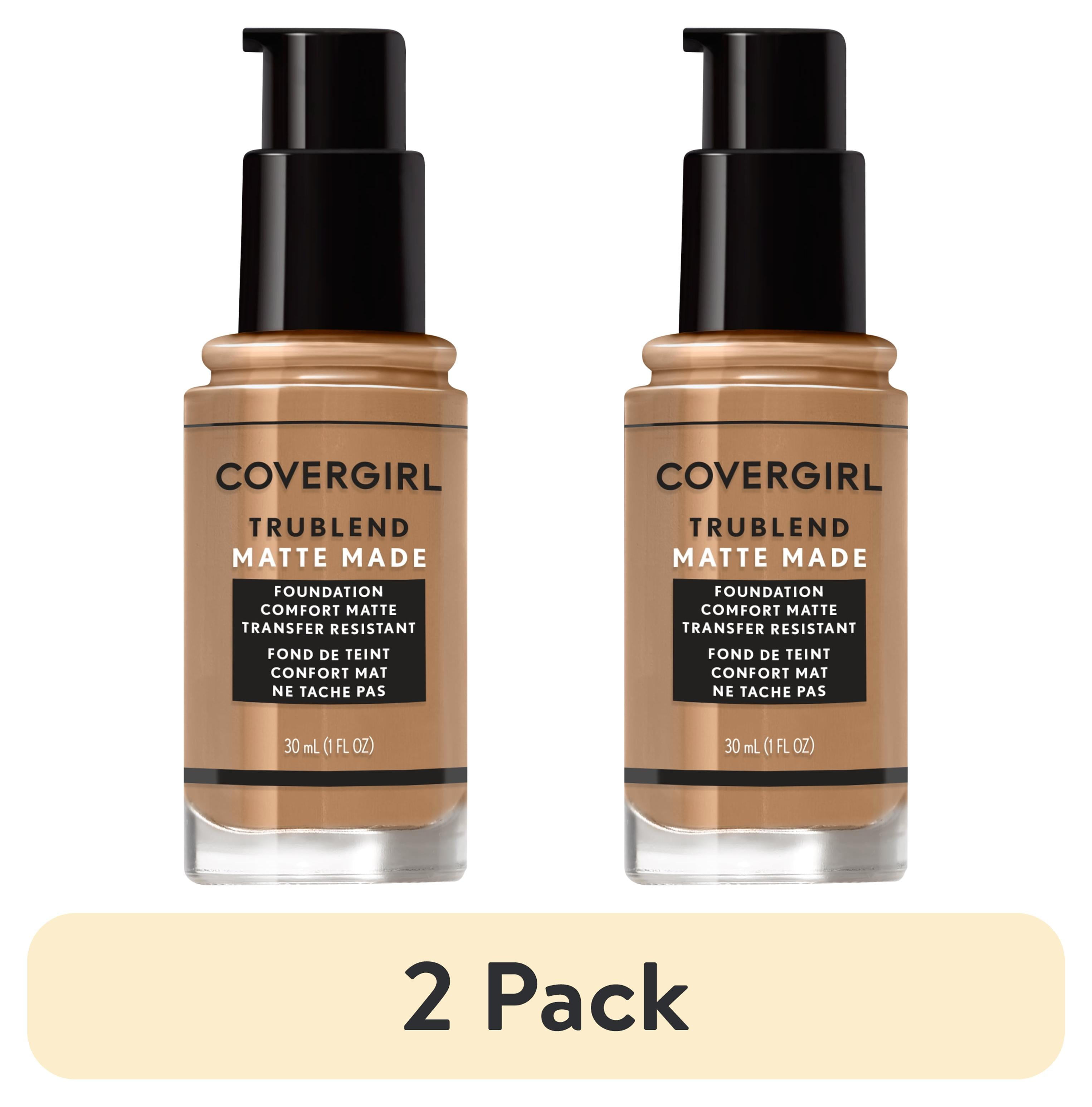 (2 pack) COVERGIRL TruBlend Matte Made Liquid Foundation, T30 Warm ...