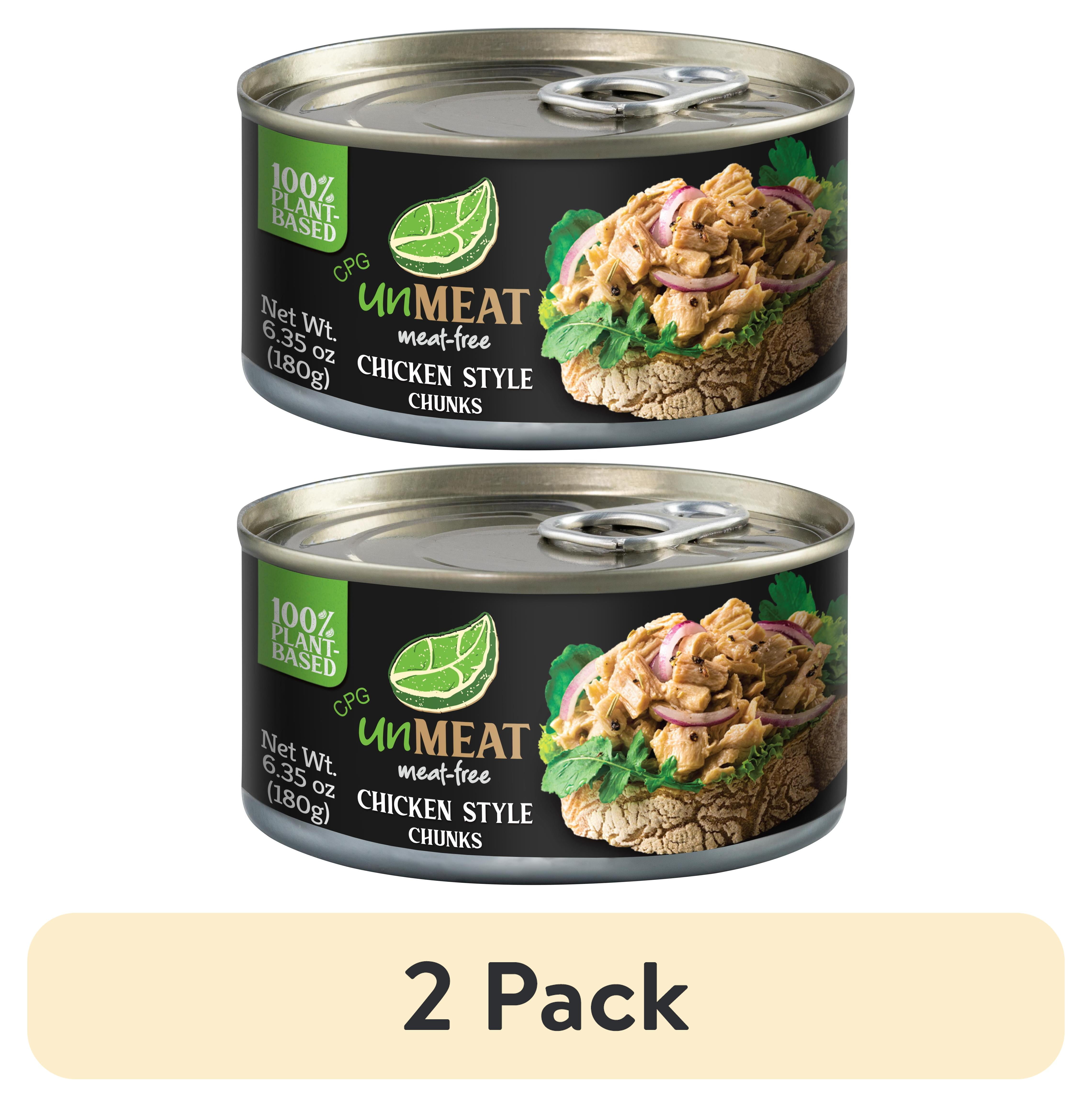 (2 pack) CPG unMEAT Chicken Breast-Style Chunks, 6.35oz Can - Walmart.com