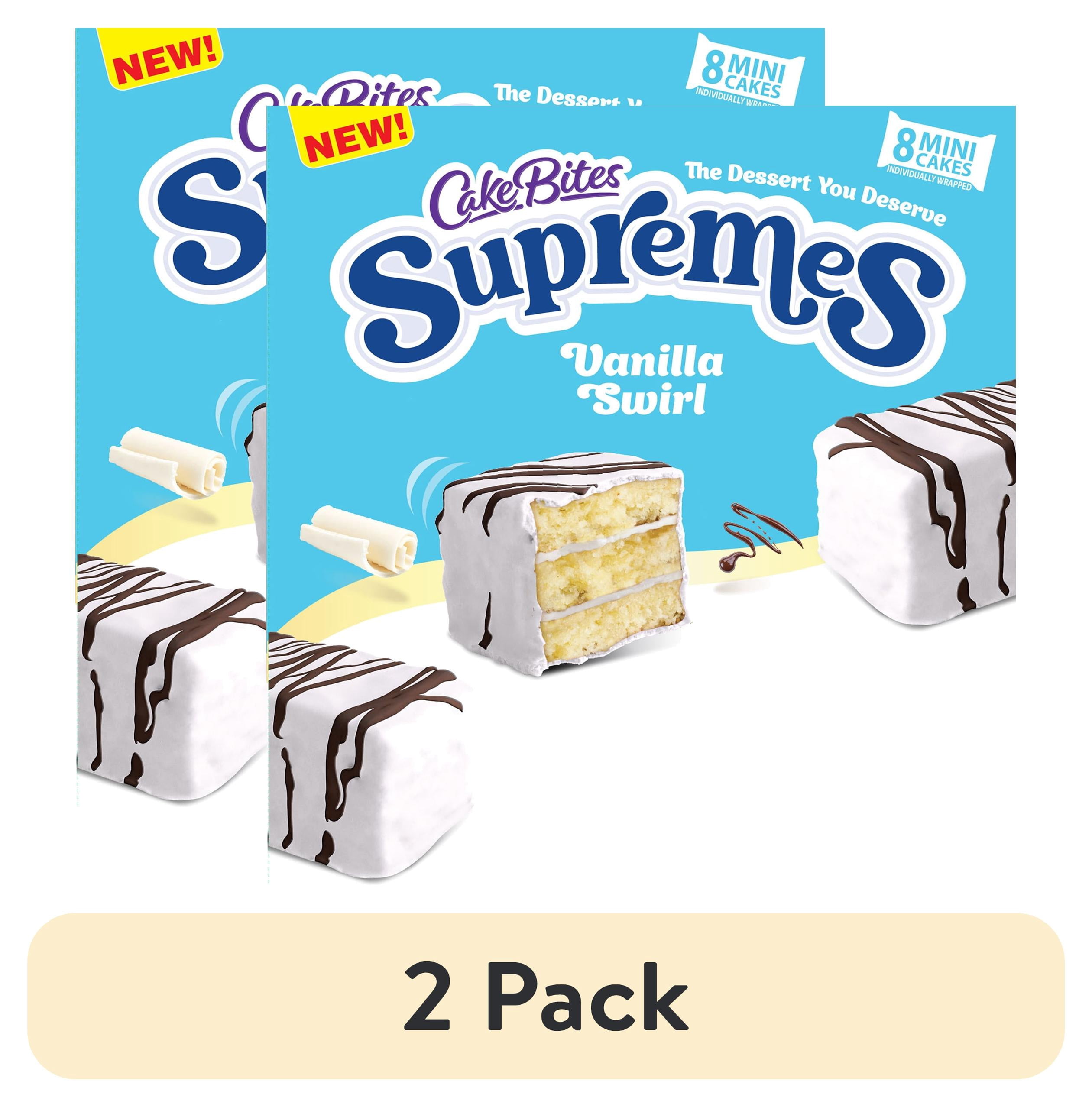 (2 pack) CakeBites Supremes Vanilla Swirl, 8 Mini Cakes, 10oz, Shelf ...