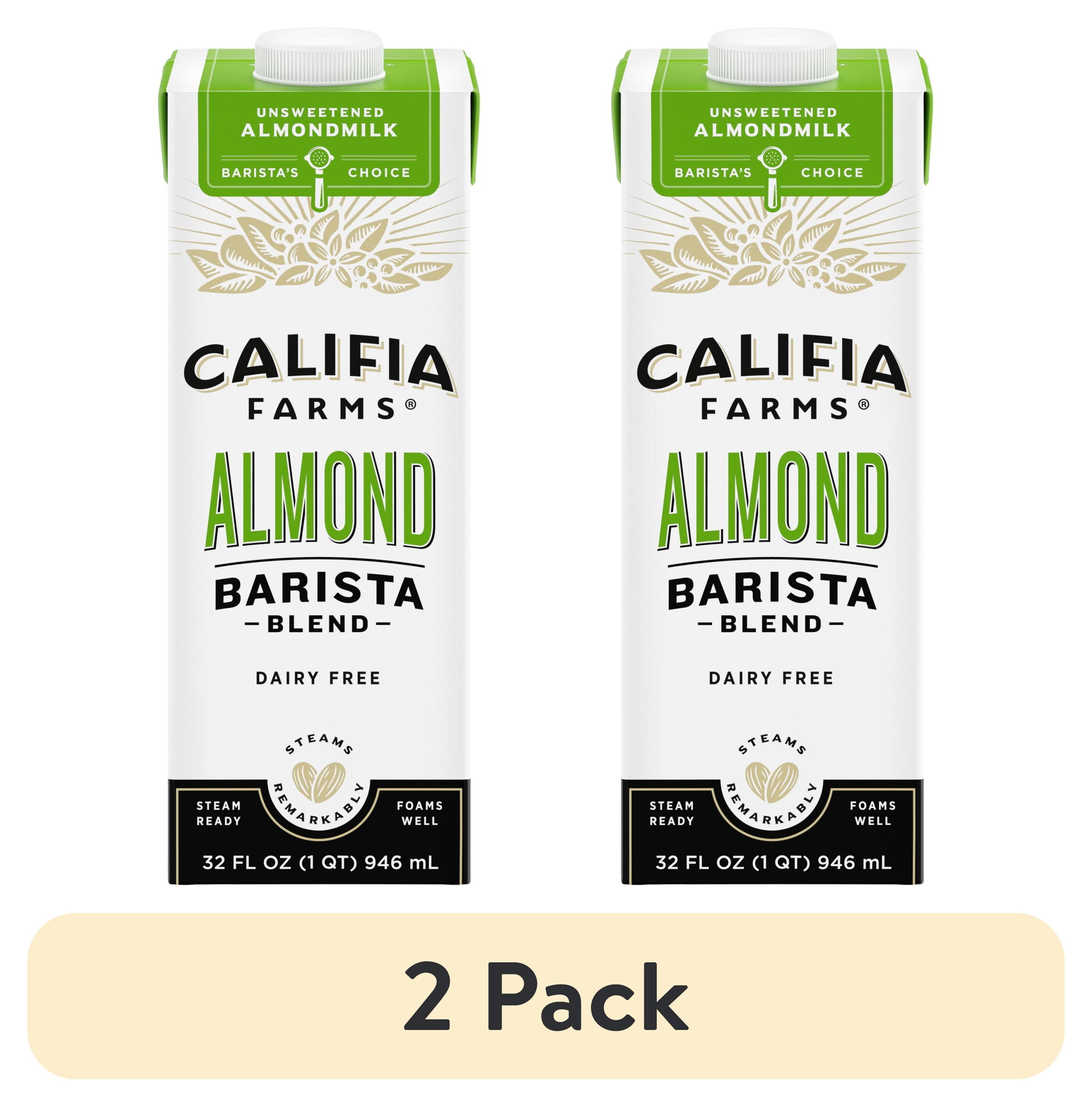 (2 pack) Califia Farms Unsweetened Almond Barista Blend Almond Milk 32 ...