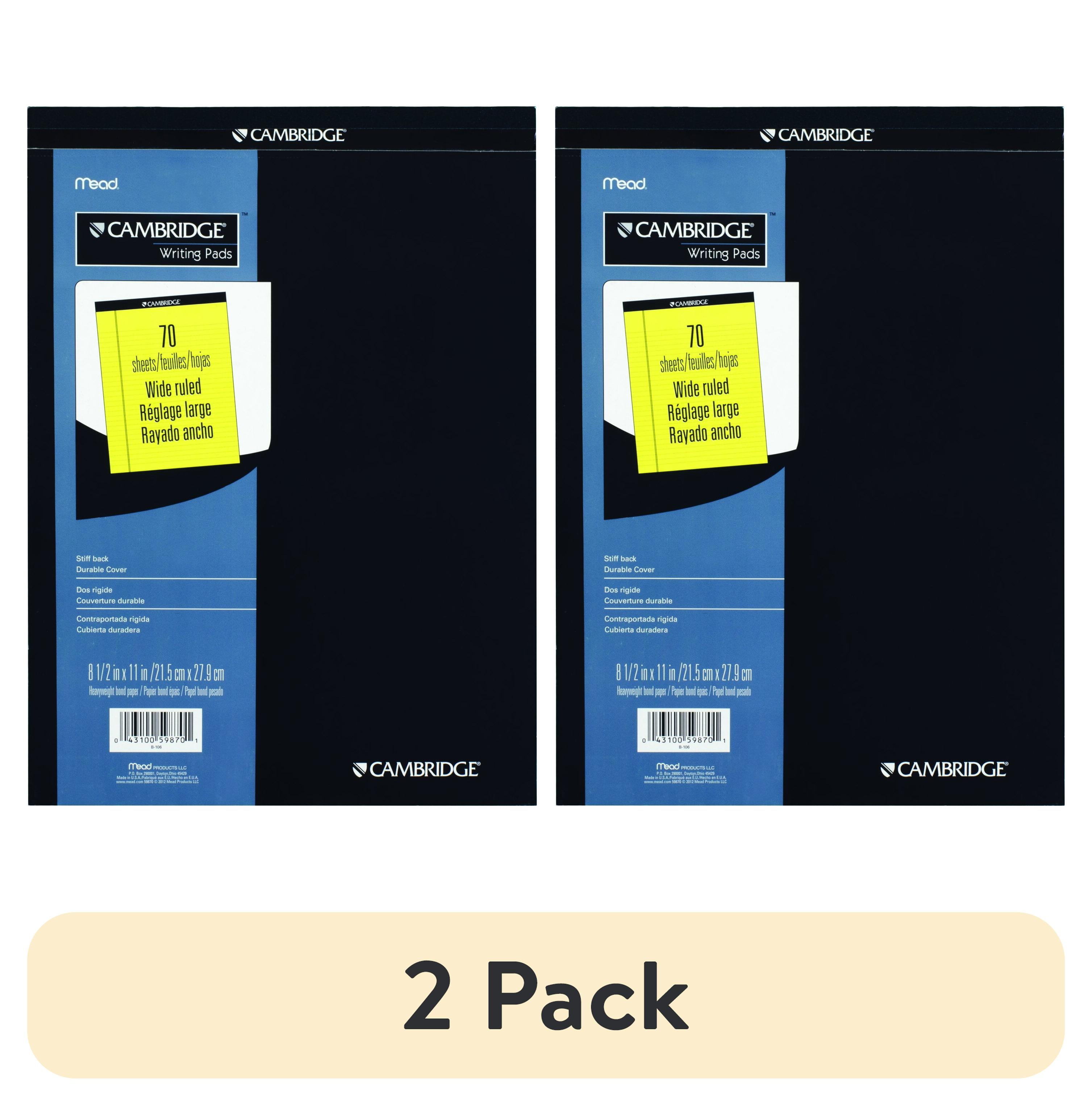 (2 pack) Cambridge Stiff-Back Legal Pad, Wide Ruled, 8.5in X 11in, 70 ...