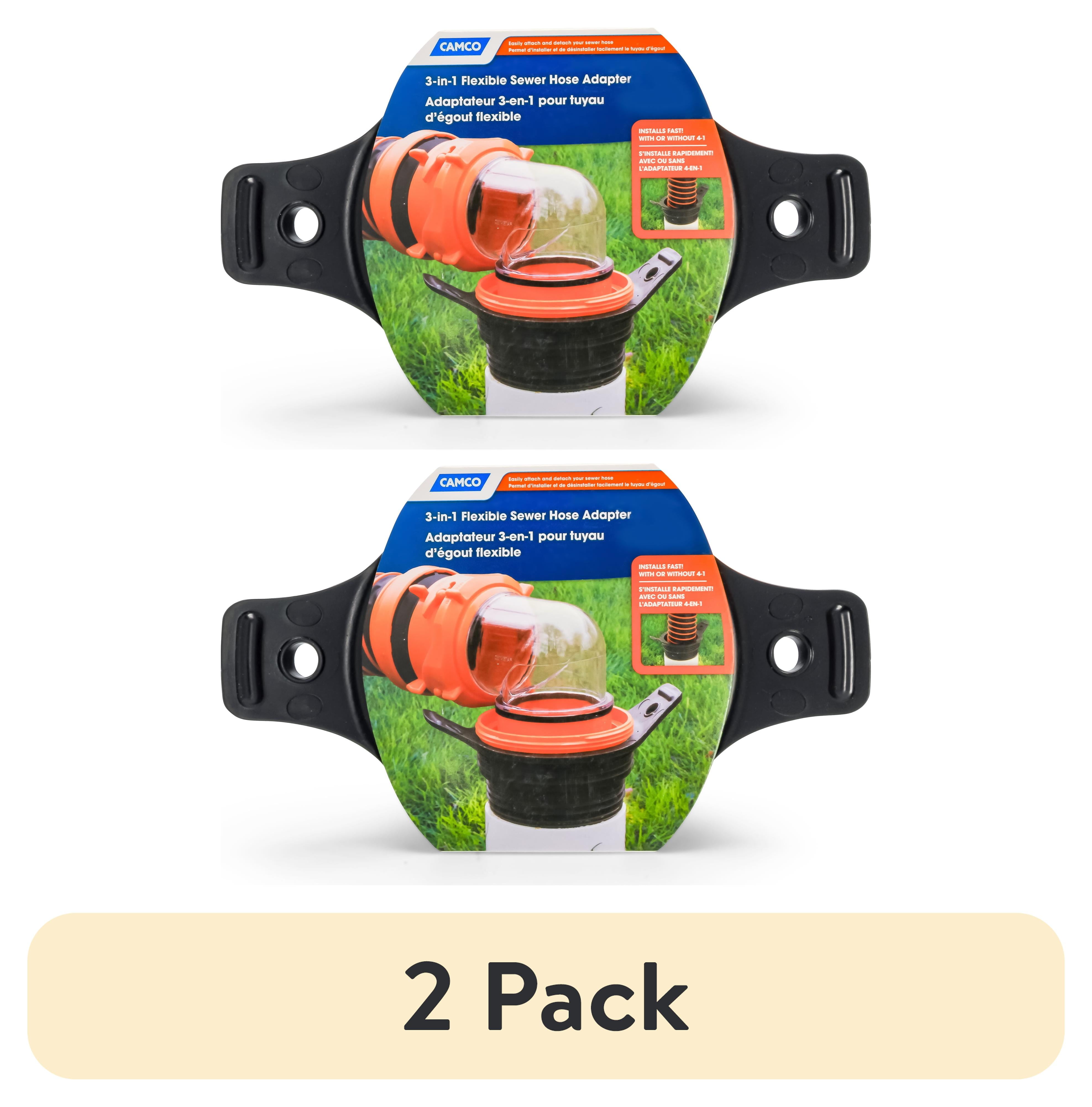 (2 pack) Camco Flexible 3-in-1 Sewer Hose Seal Adapter (39318 ...