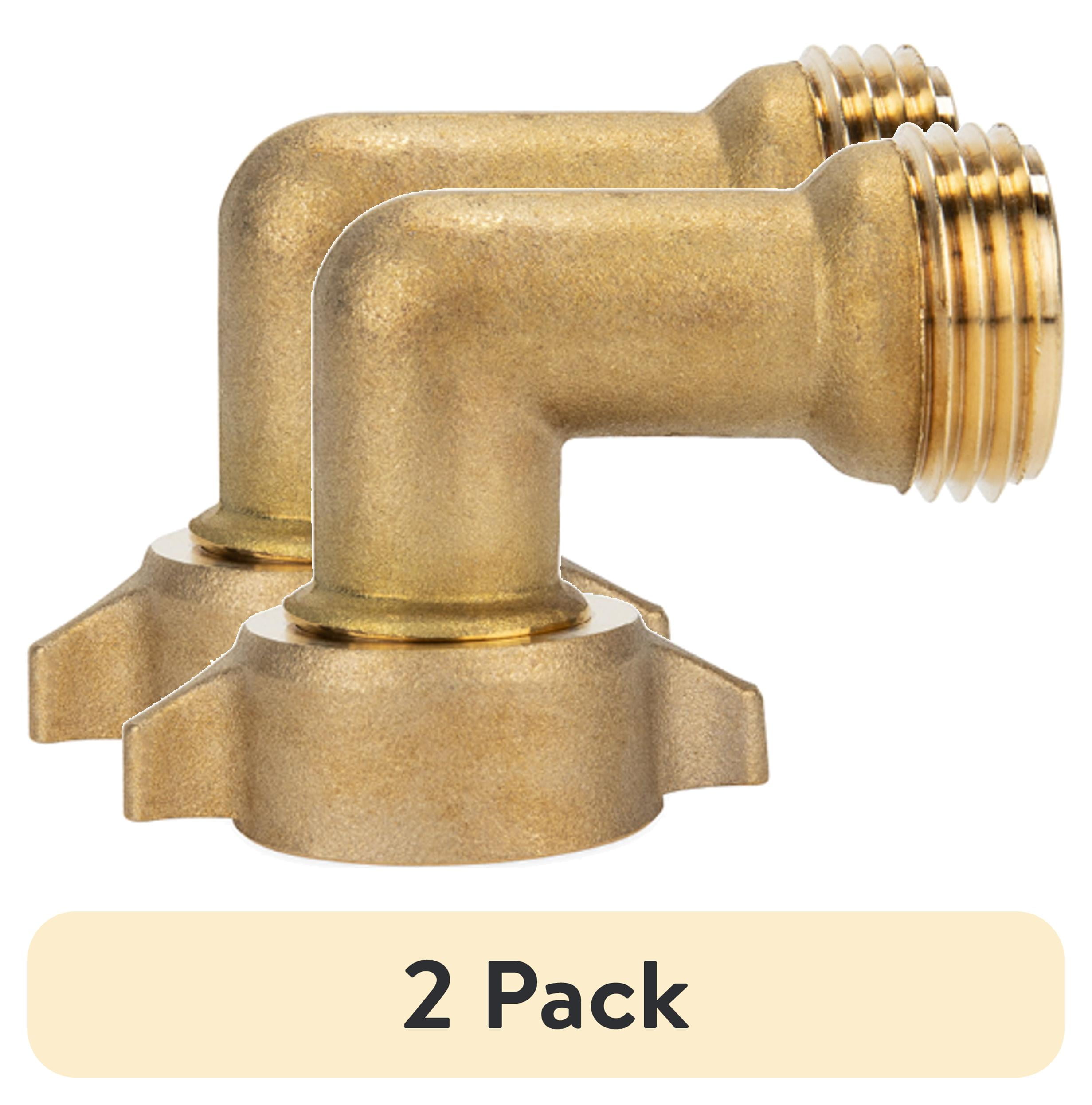 (2 pack) Camco 90-Degree Hose Elbow for RVs - Solid Brass Construction ...