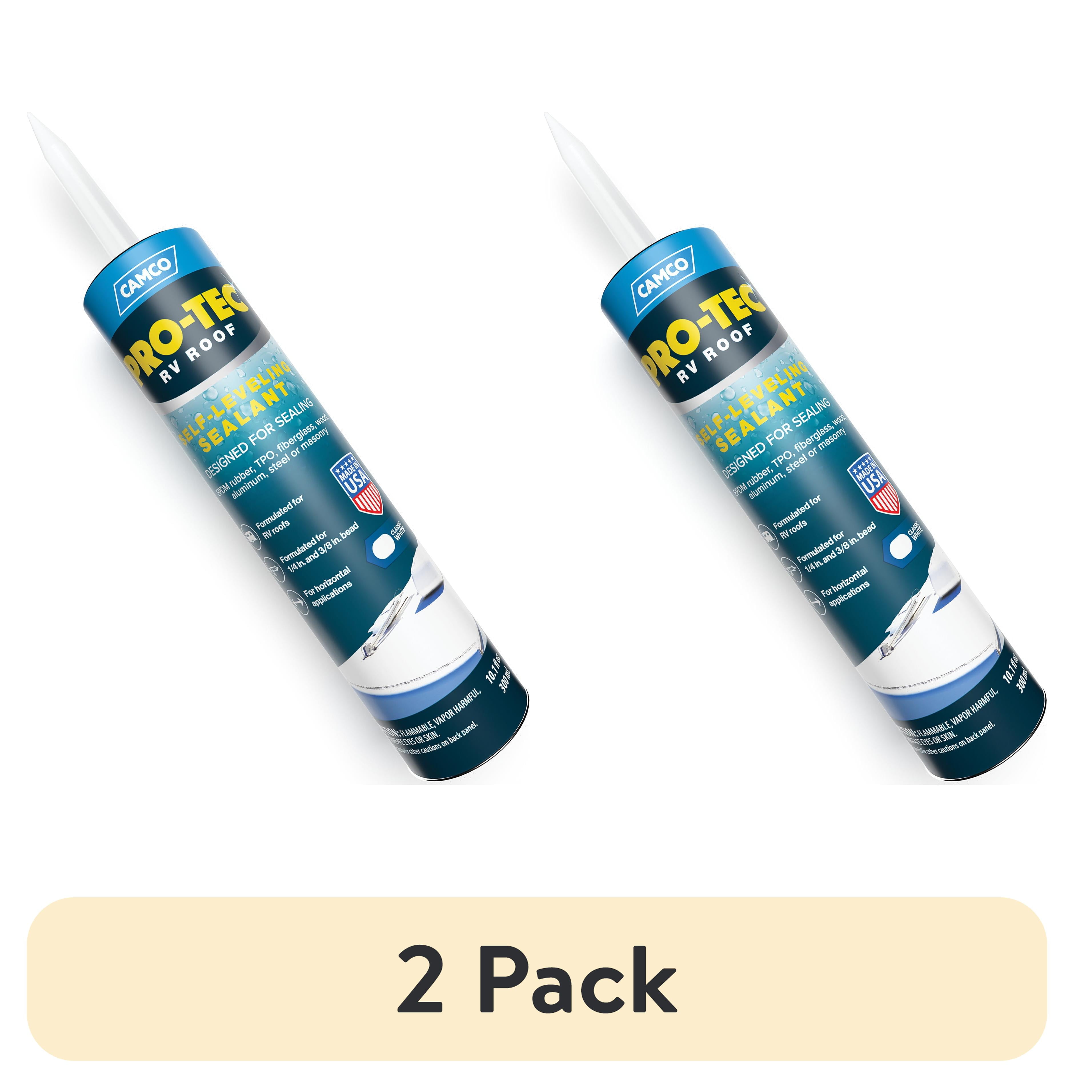 (2 pack) Camco Pro-Tec Self-Leveling RV Roof Sealant - Classic White ...