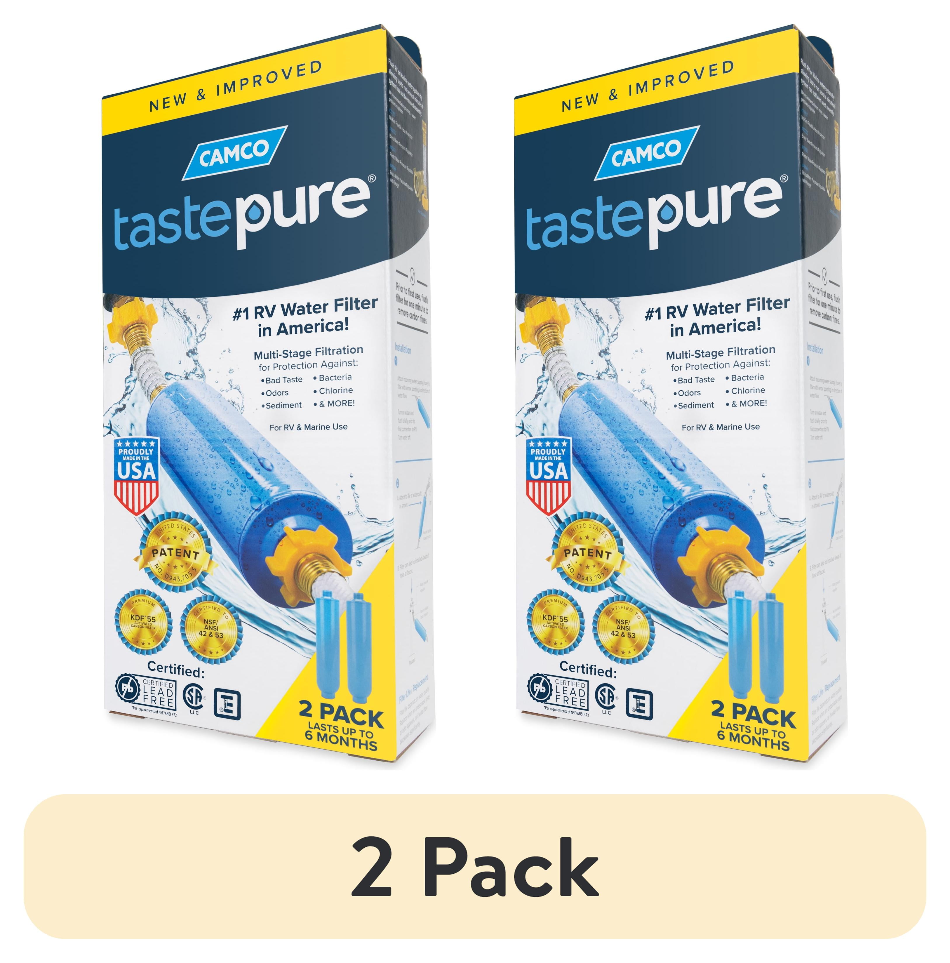 (2 pack) Camco TASTEPURE RV Water Filter - 6-Step Water Filtration - 2 ...