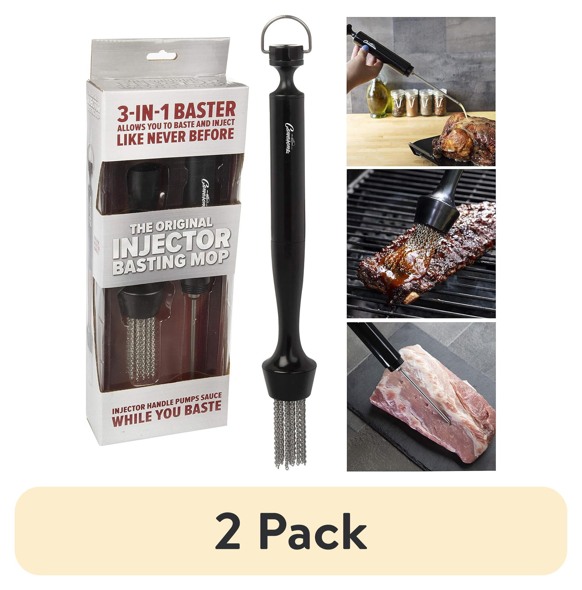 (2 pack) Camerons 3-in-1 Injector Basting Mop - Includes Chain Mop ...