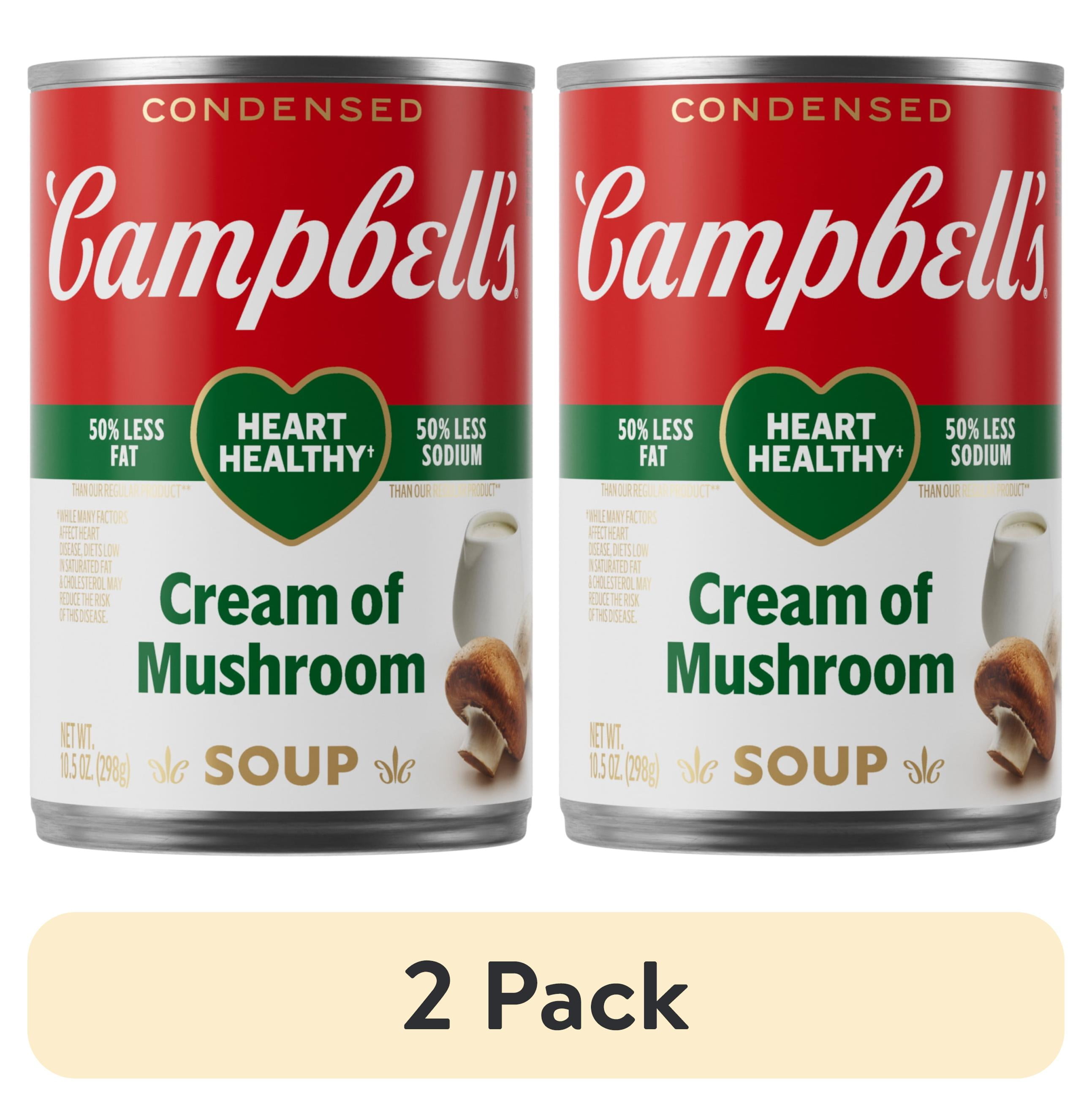 (2 pack) Campbell's Condensed Heart Healthy Cream of Mushroom Soup, 10. ...