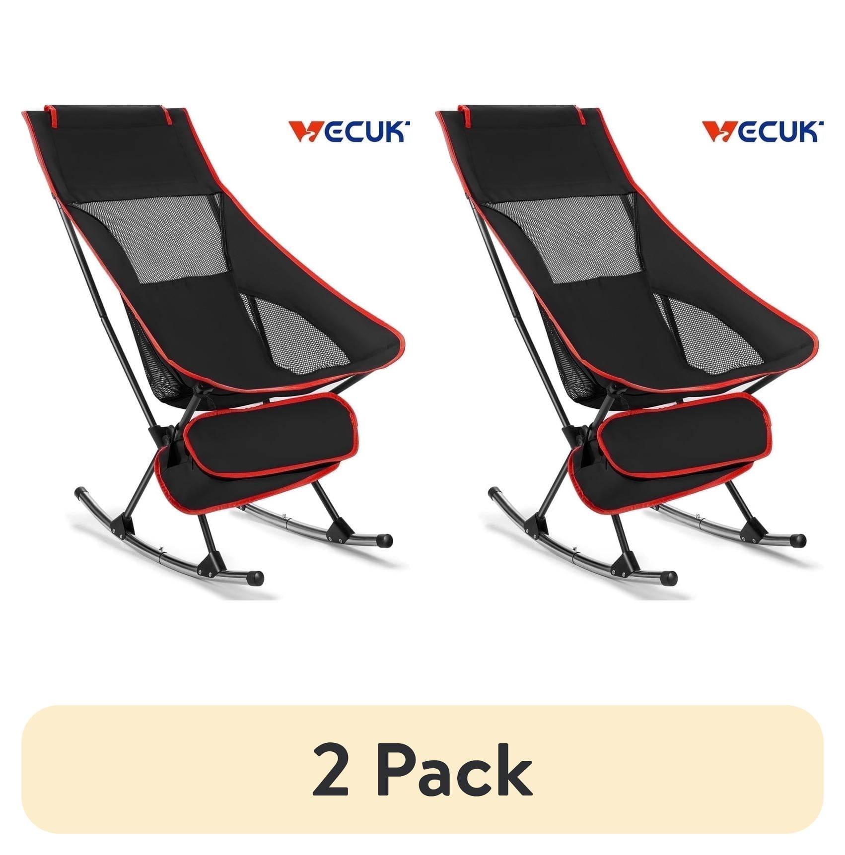 (2 pack) Camping Chair, Vecukty High Back Rocking Chair 165 lbs ...