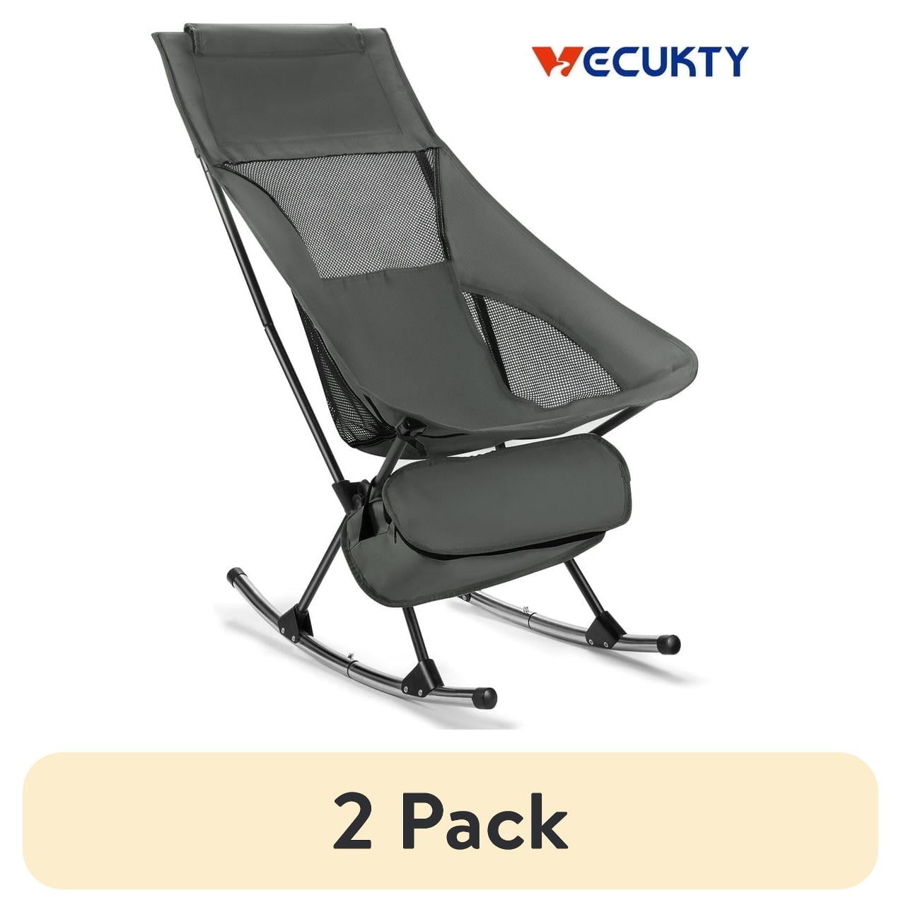 (2 pack) Camping Chair, Vecukty High Back Rocking Chair 165 lbs ...