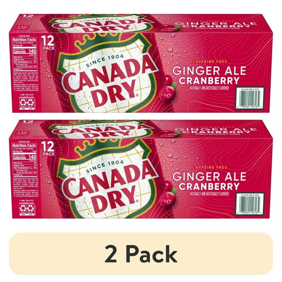 (2 pack) Canada Dry Cranberry Ginger Ale, 12 fl oz, 12 pack - Walmart.com