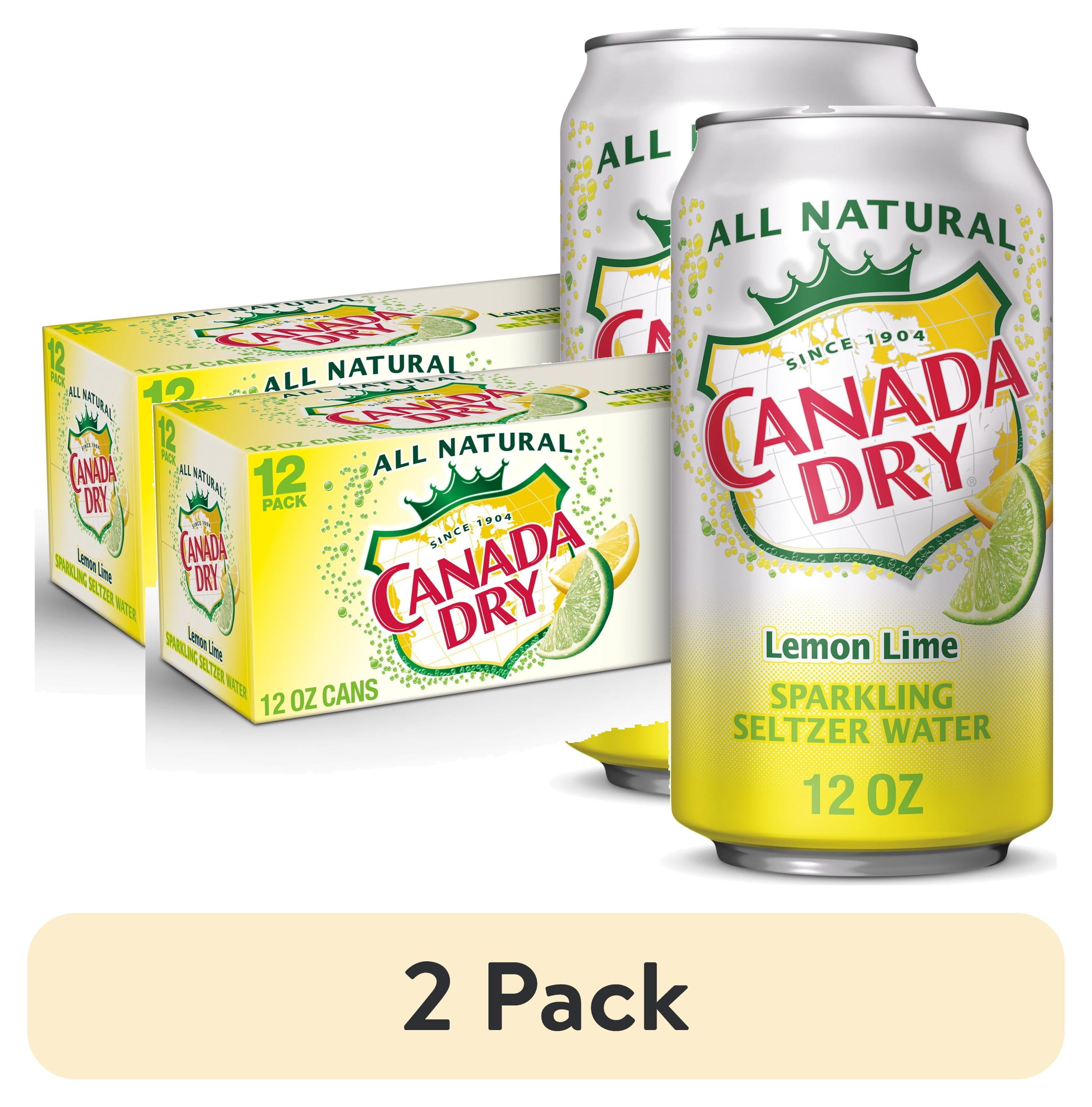 (2 pack) Canada Dry Lemon Lime Sparkling Seltzer Water, 12 fl oz, 12 Pack Cans - Walmart.com