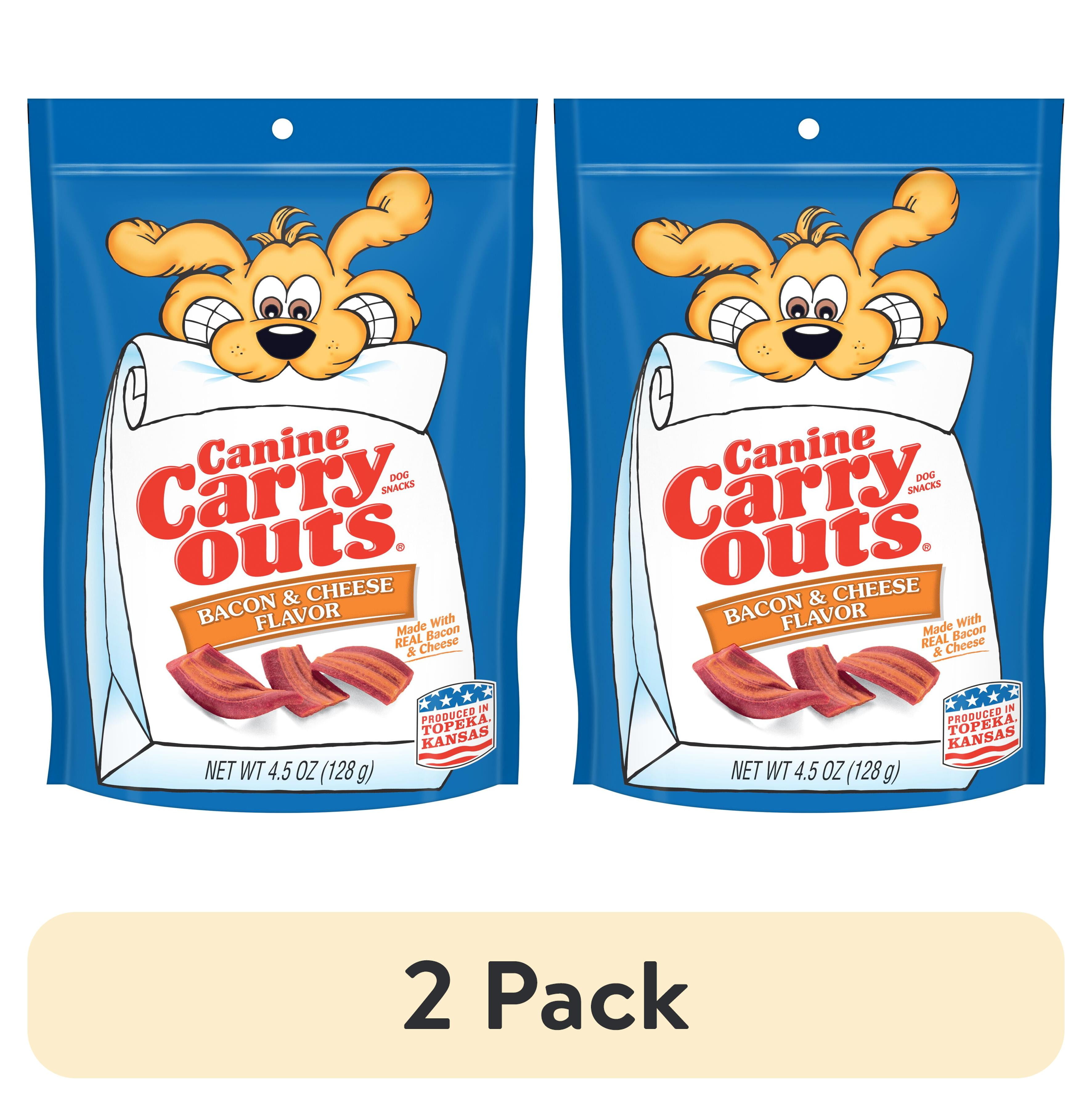 (2 pack) Canine Carry Outs Bacon & Cheese Flavor Dog Treats, 4.5oz ...