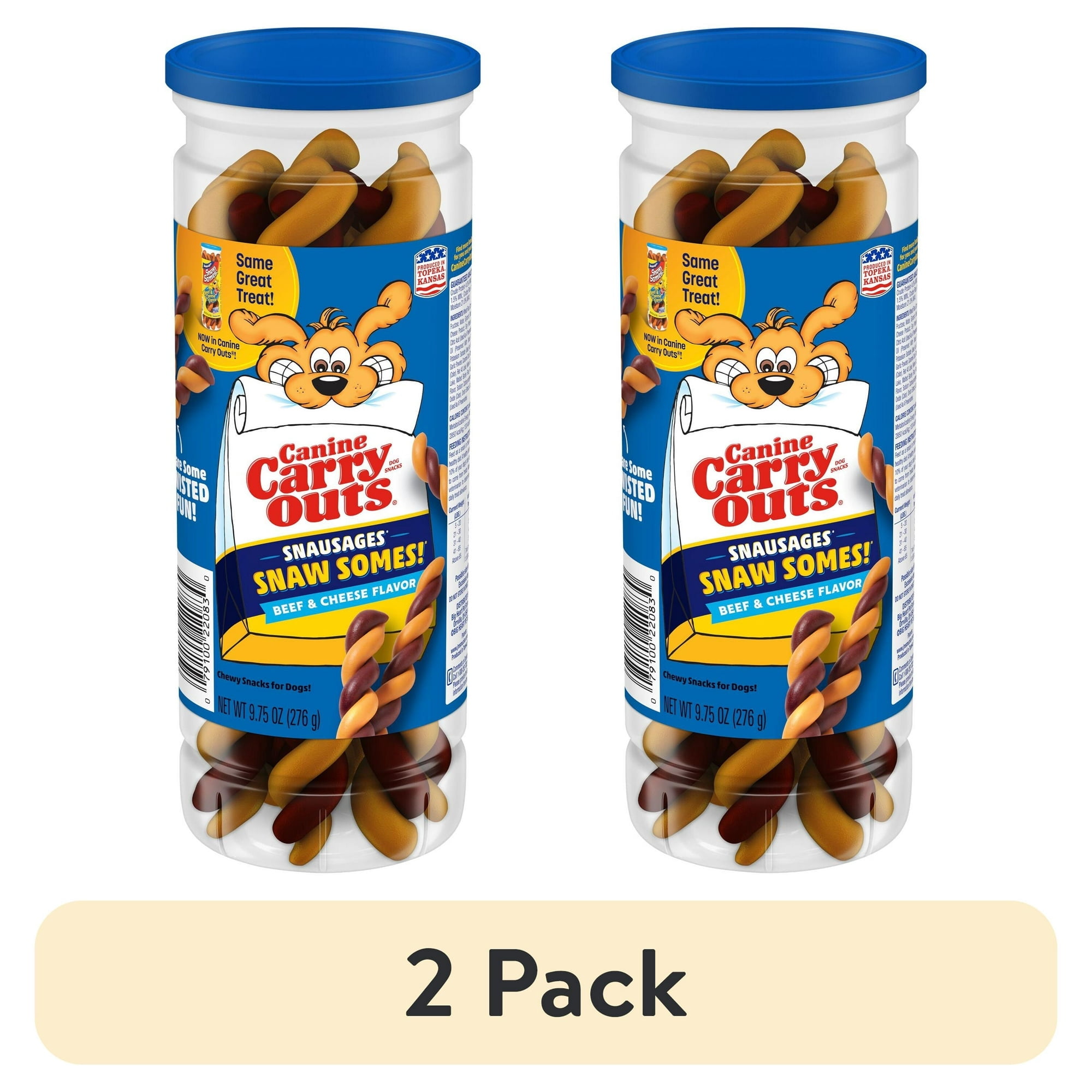 (2 pack) Canine Carry Outs Snausages Snaw Somes! Chewy Dog Treats, Beef ...
