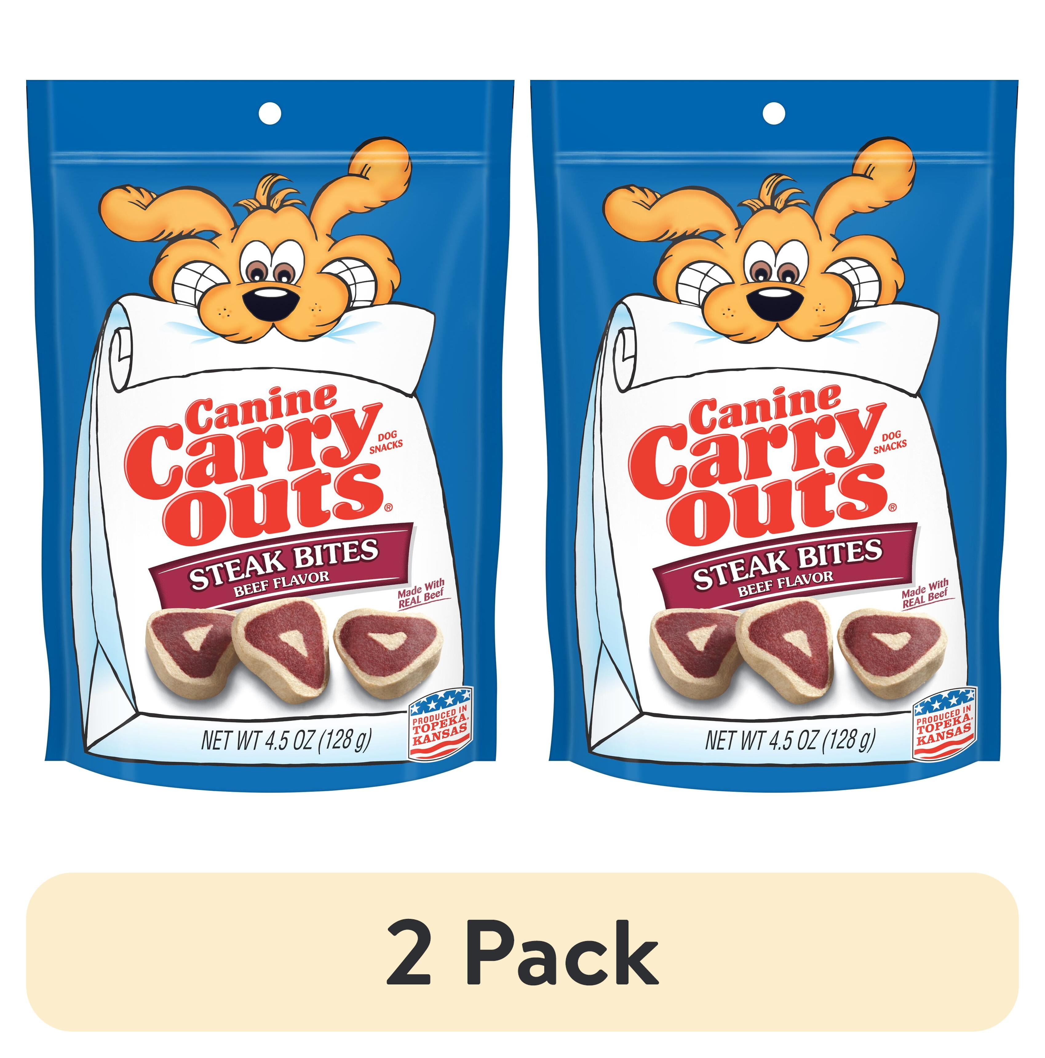 (2 pack) Canine Carry Outs Steak Bites Beef Flavor Dog Treats, 4.5 ...