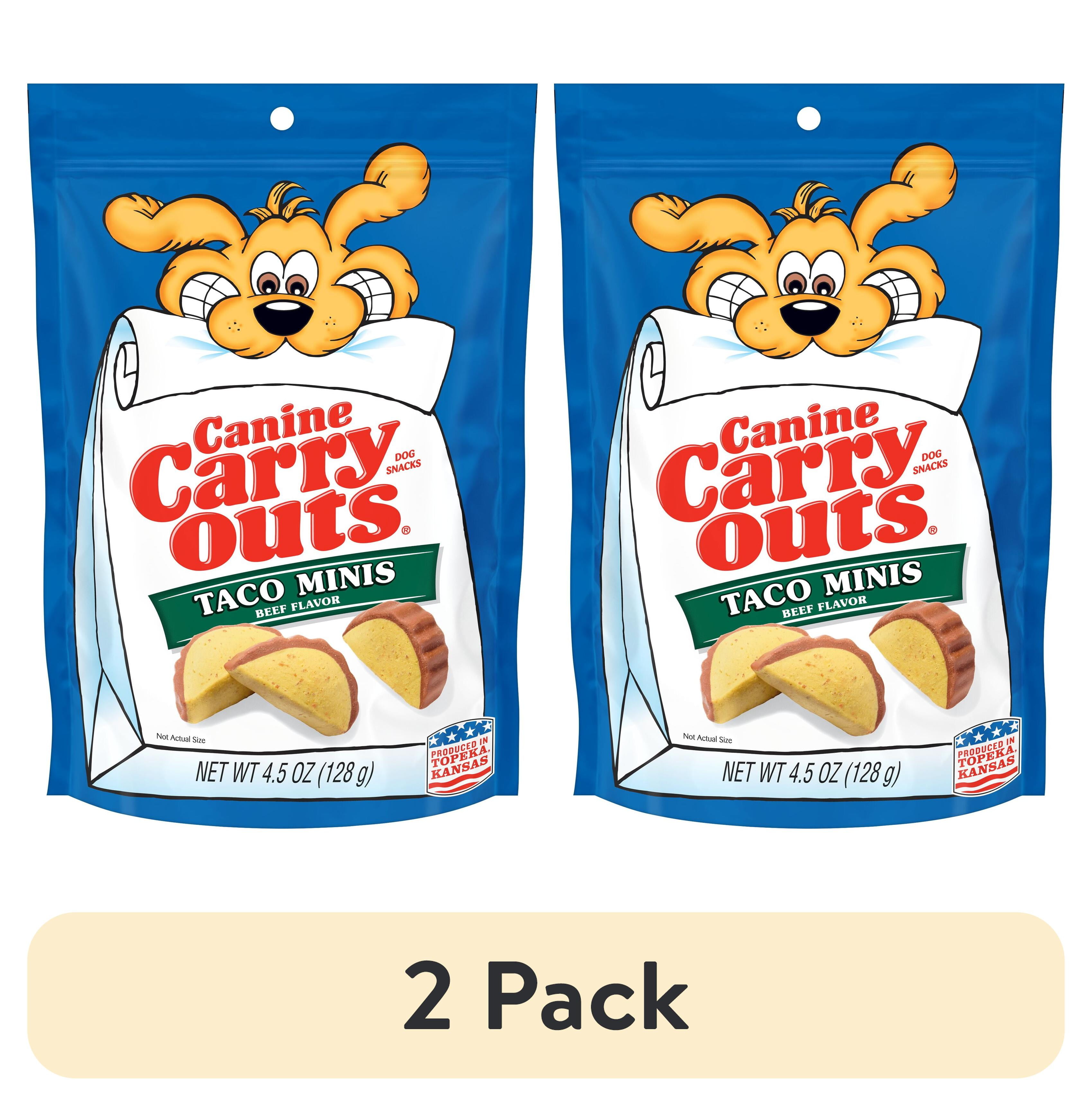 (2 pack) Canine Carry Outs Taco Minis Beef Flavor Dog Treats, 4.5oz ...
