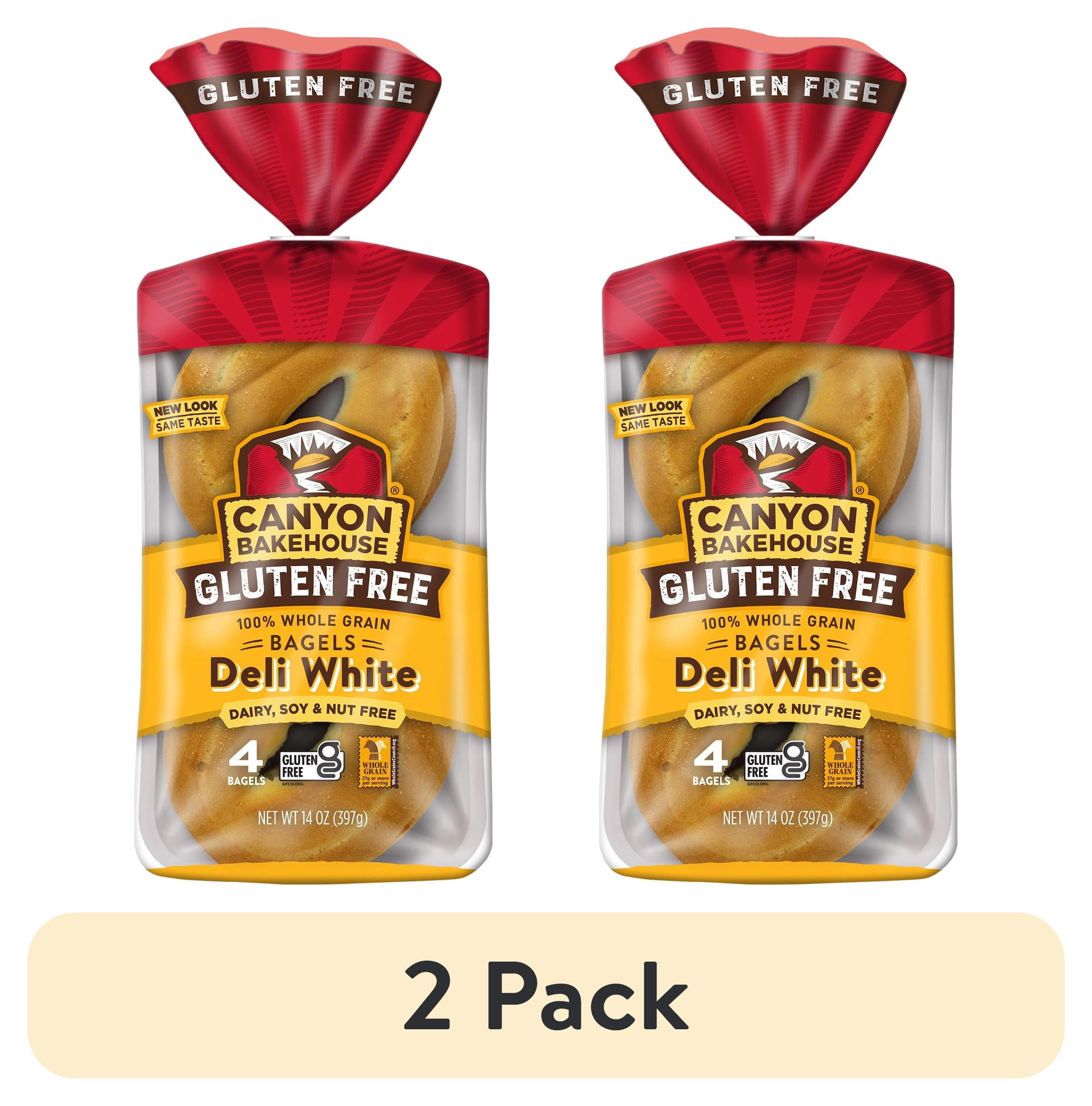 (2 pack) Canyon Bakehouse Deli White Bagels, Gluten Free Bagels, Fresh ...