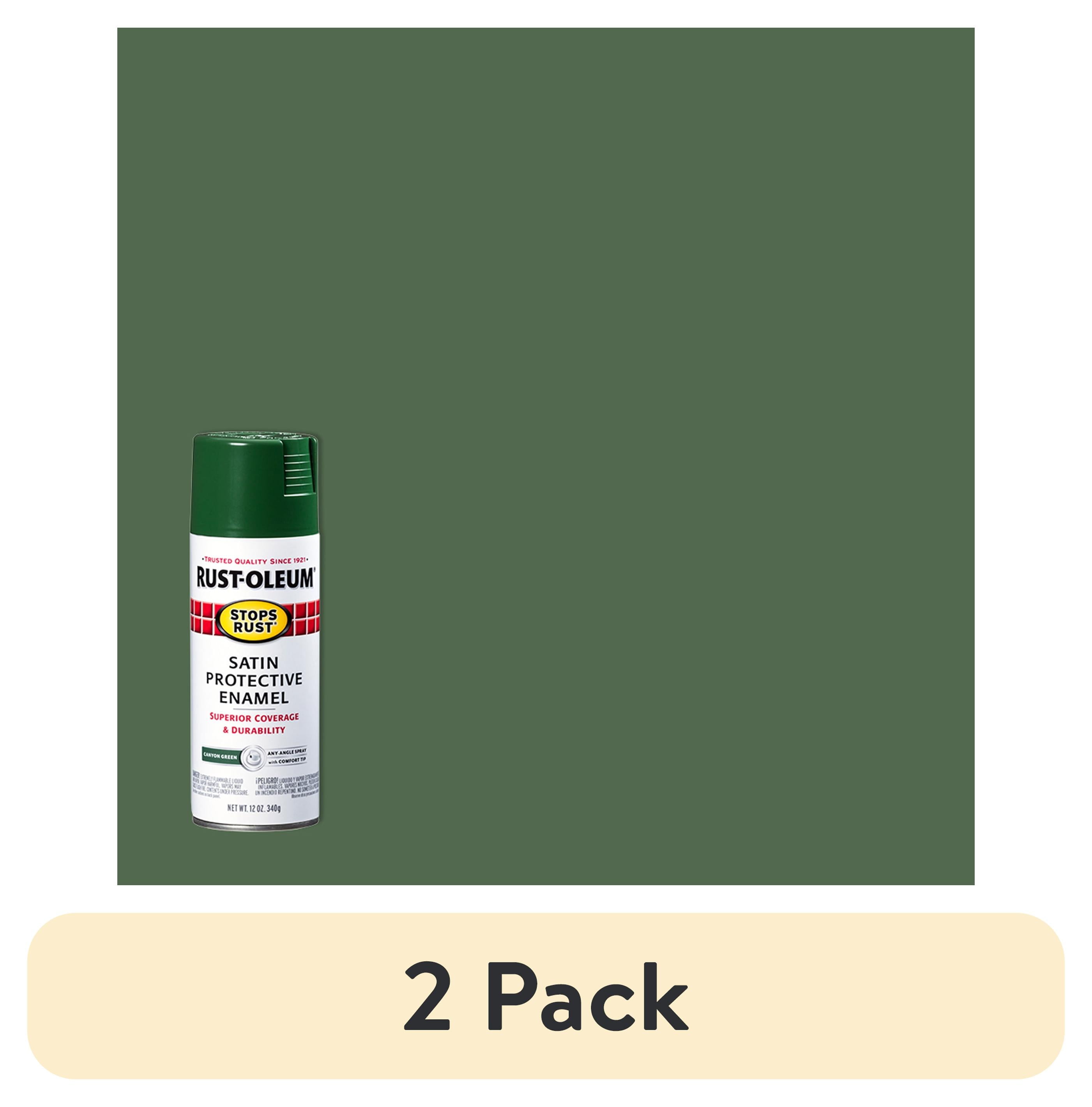 (2 pack) Canyon Green, Rust-Oleum Stops Rust Satin Protective Enamel ...