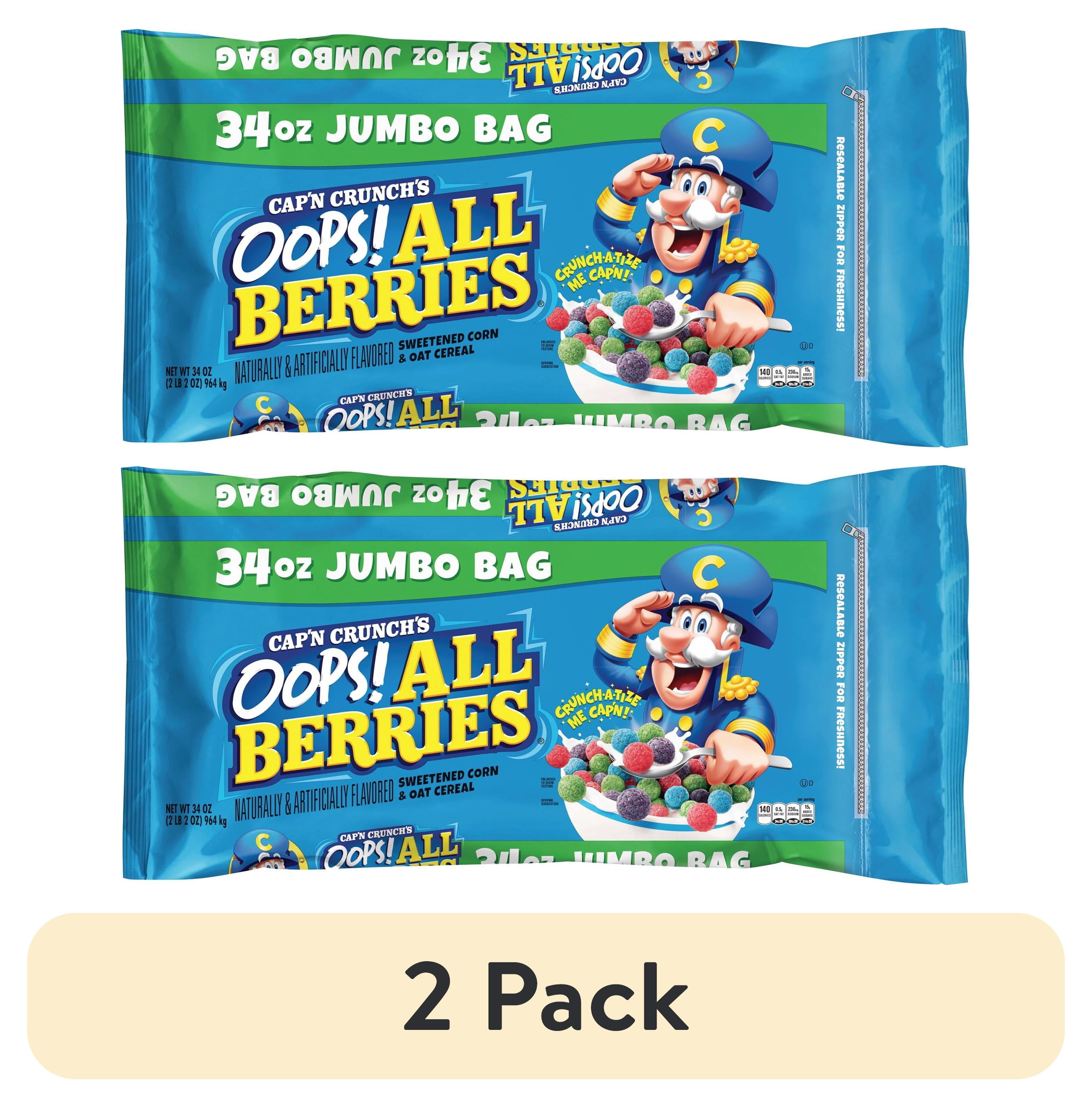 (2 pack) Cap'n Crunch's Oops! All Berries Cereal 34 oz - Walmart.com