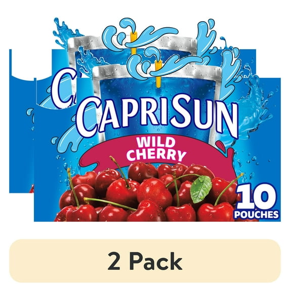 (2 pack) Capri Sun Wild Cherry Juice Box Pouches, 10 ct Box, 6 fl oz Pouches - Walmart.com