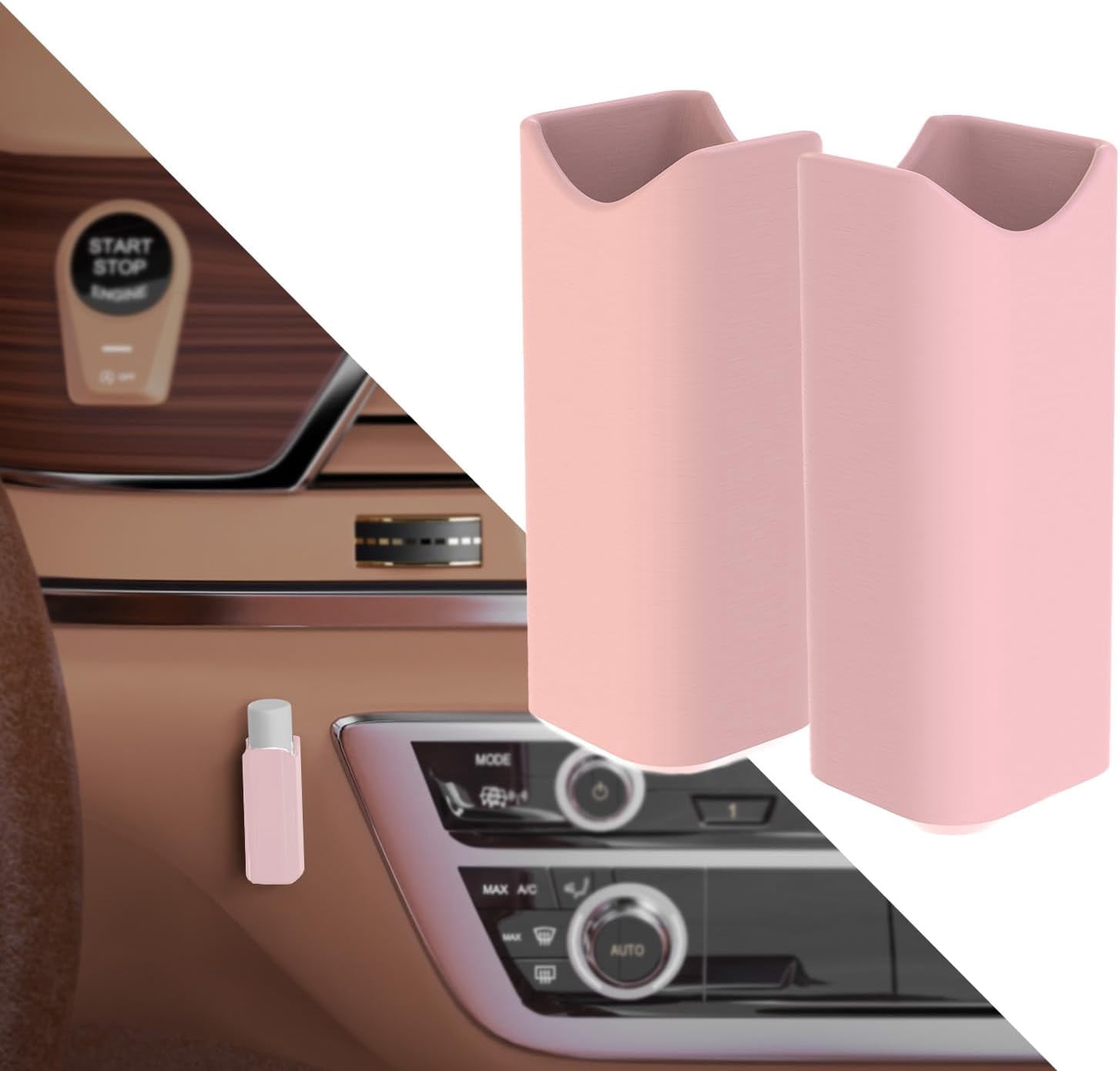 [2-pack] Car lipstick holder non-melting, elegant upright thermal ...
