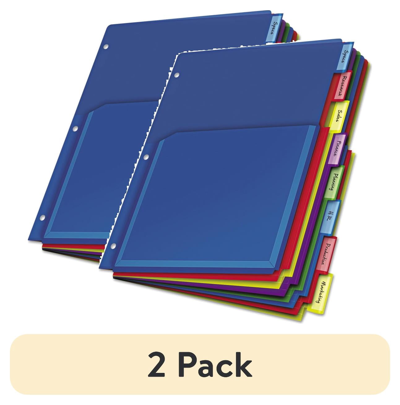 (2 pack) Cardinal 84013 11 x 8.5 Expanding Pocket 8-Tab Index Dividers ...