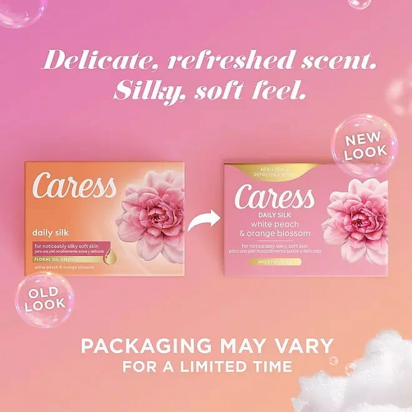 (2 pack) Caress Daily Silk Bar Soap White Peach and Orange Blossom 3.75 ...