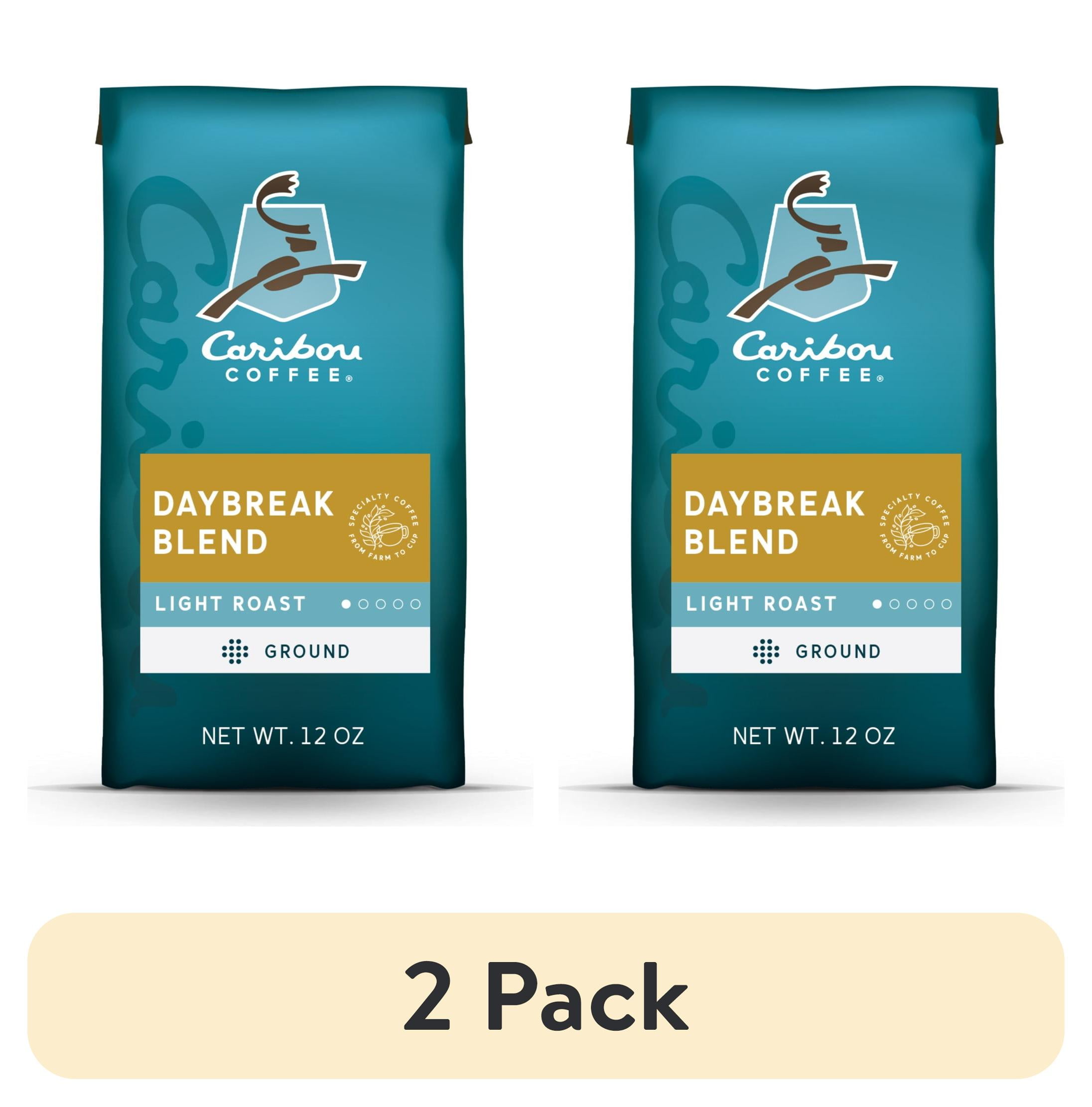 (2 pack) Caribou Coffee Daybreak Blend Premium Light Roast Ground Coffee, Arabica, 12 oz ...
