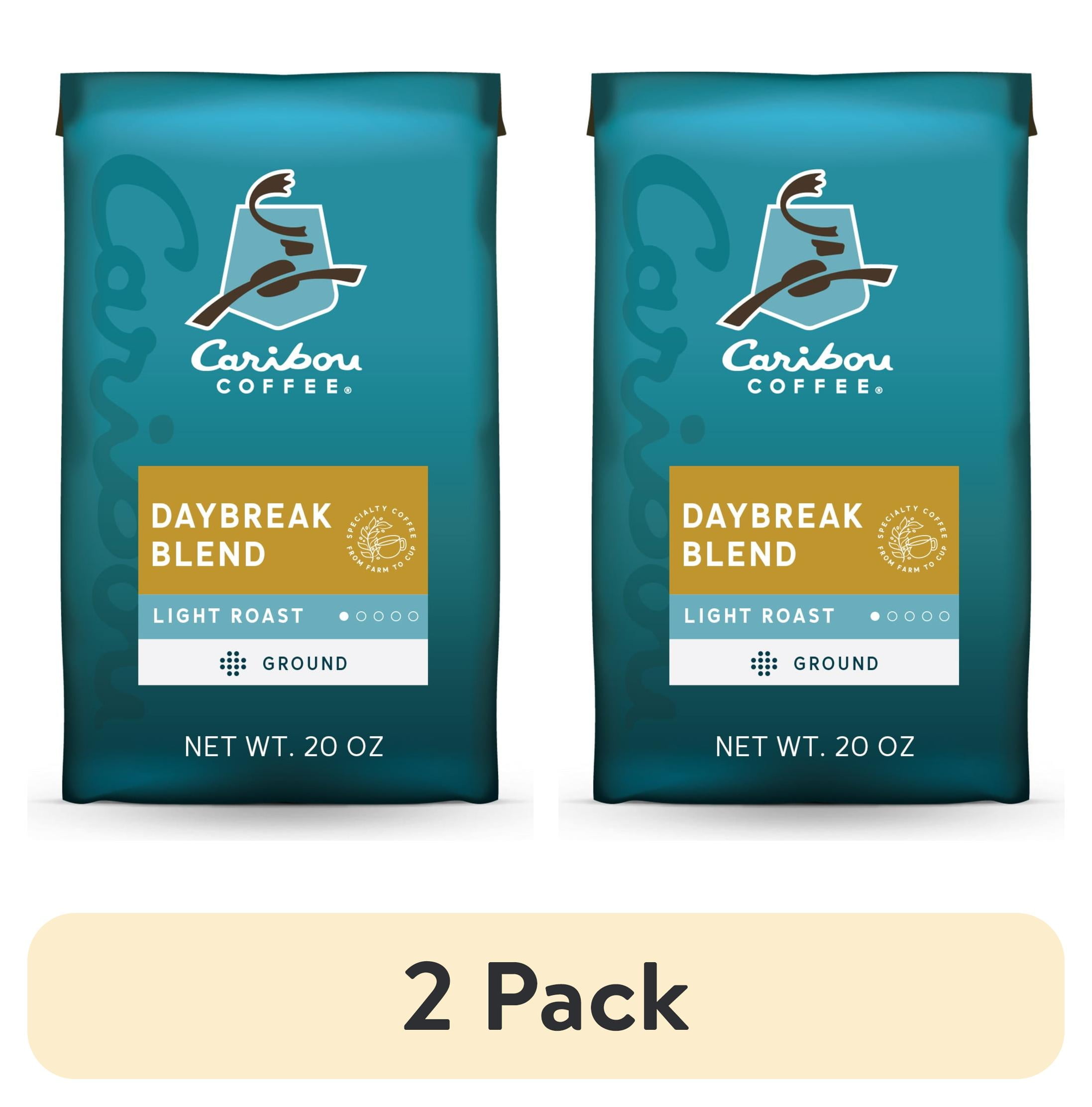 (2 pack) Caribou Coffee Daybreak Blend Premium Light Roast Ground ...