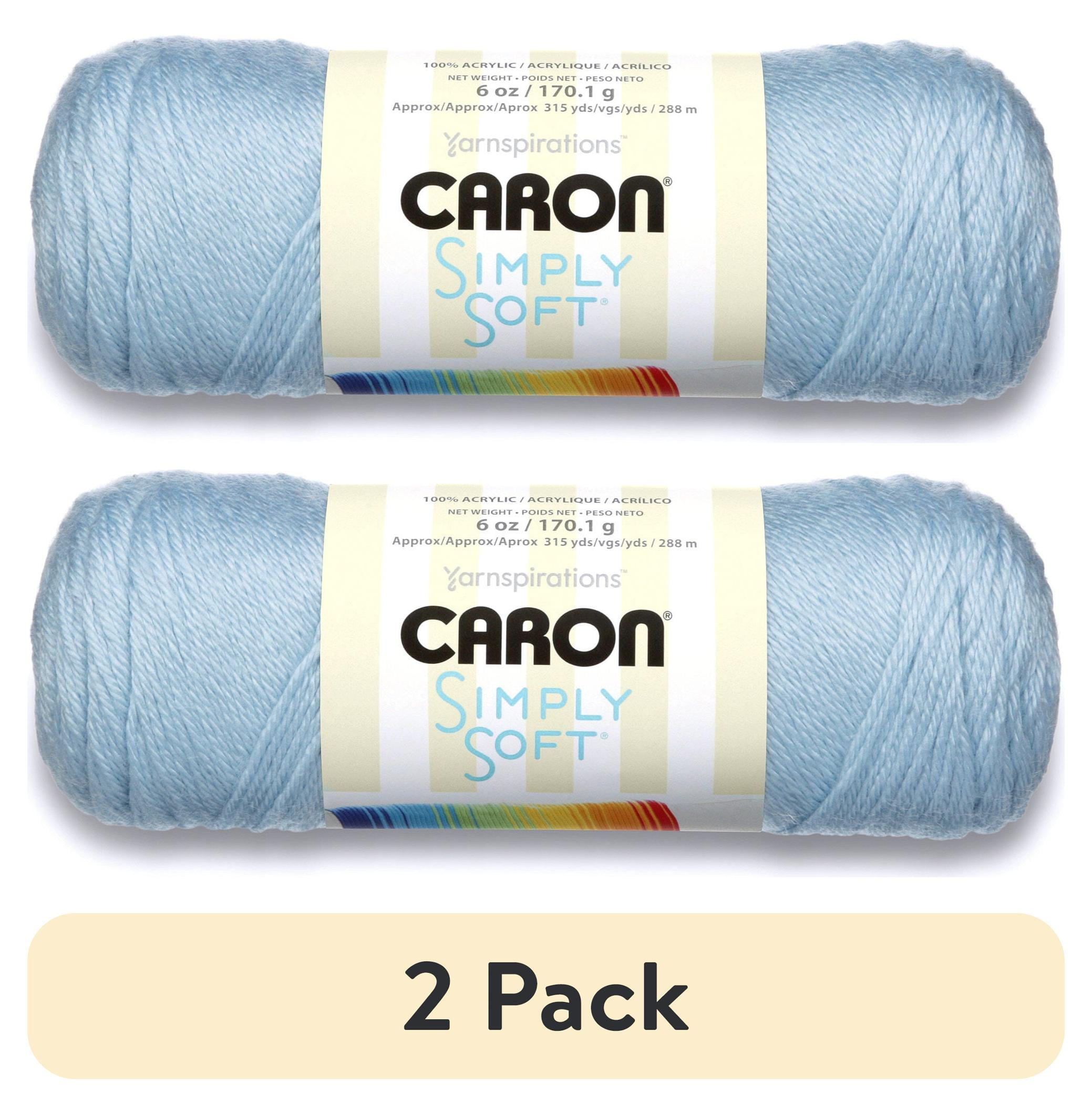 (2 pack) Caron® Simply Soft® #4 Medium Acrylic Yarn, Soft Blue 6oz/170g ...