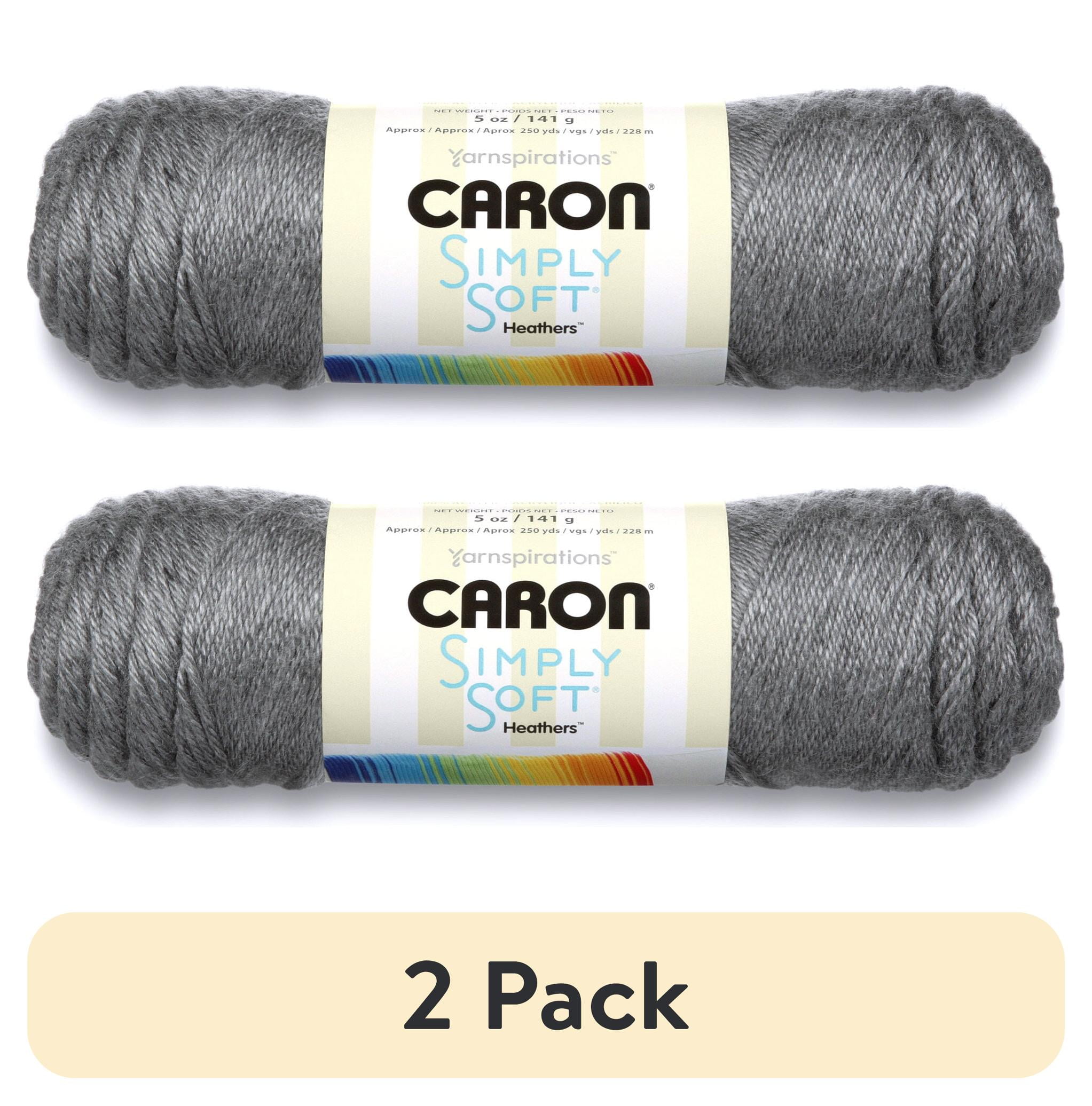 (2 pack) Caron® Simply Soft® Heathers™ #4 Medium Acrylic Yarn, Gray ...