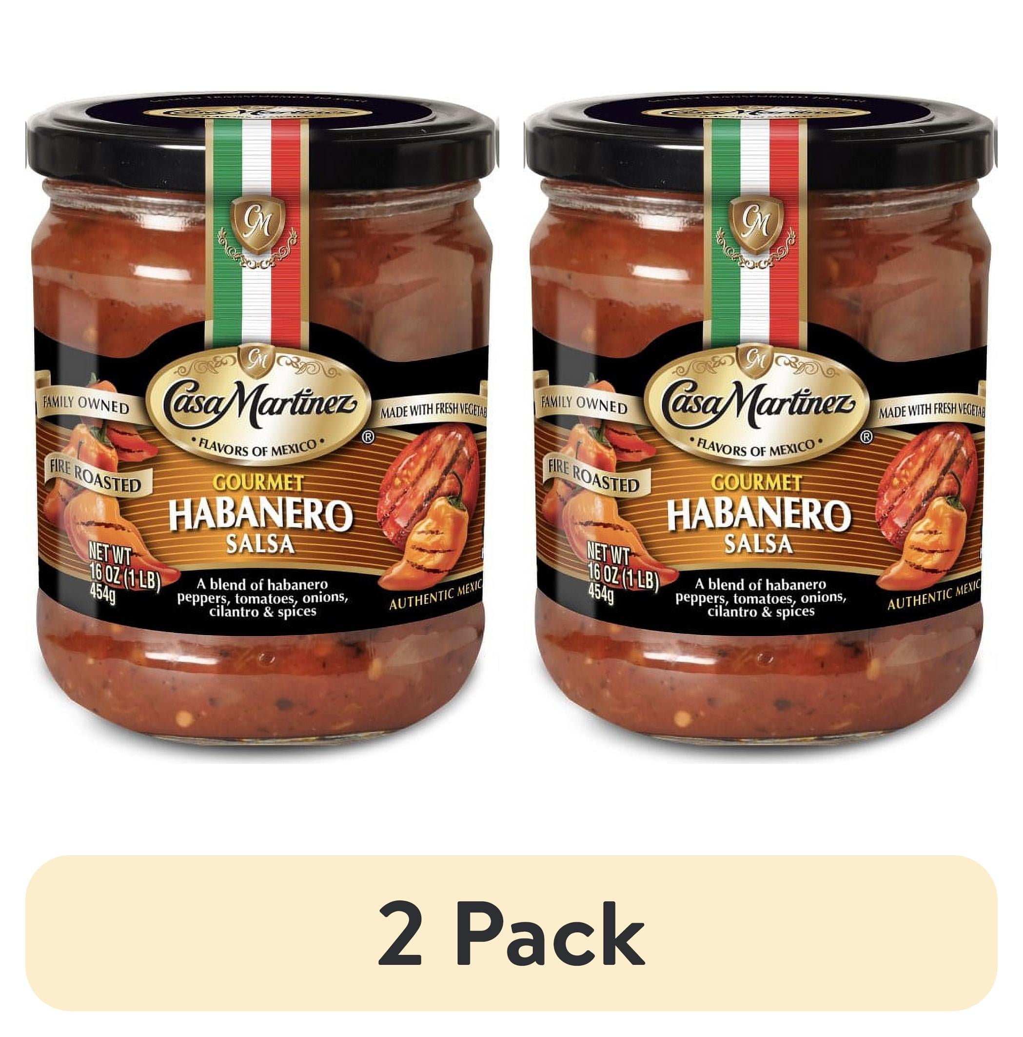 (2 pack) Casa Martinez Hot Fire Roasted Habanero Salsa, 16 oz - Walmart.com