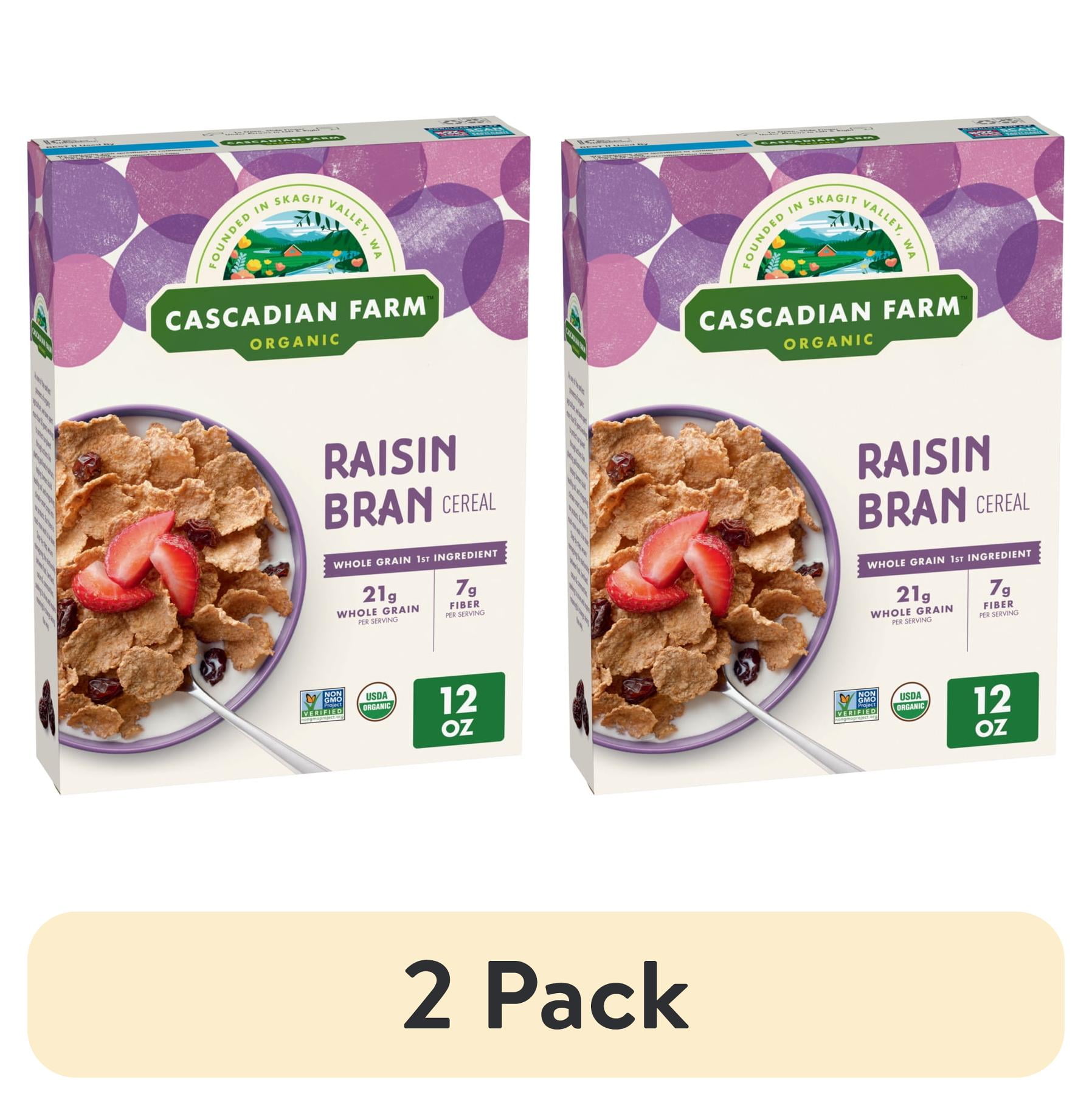 (2 pack) Cascadian Farm Raisin Bran Organic Cereal, Made with Whole ...