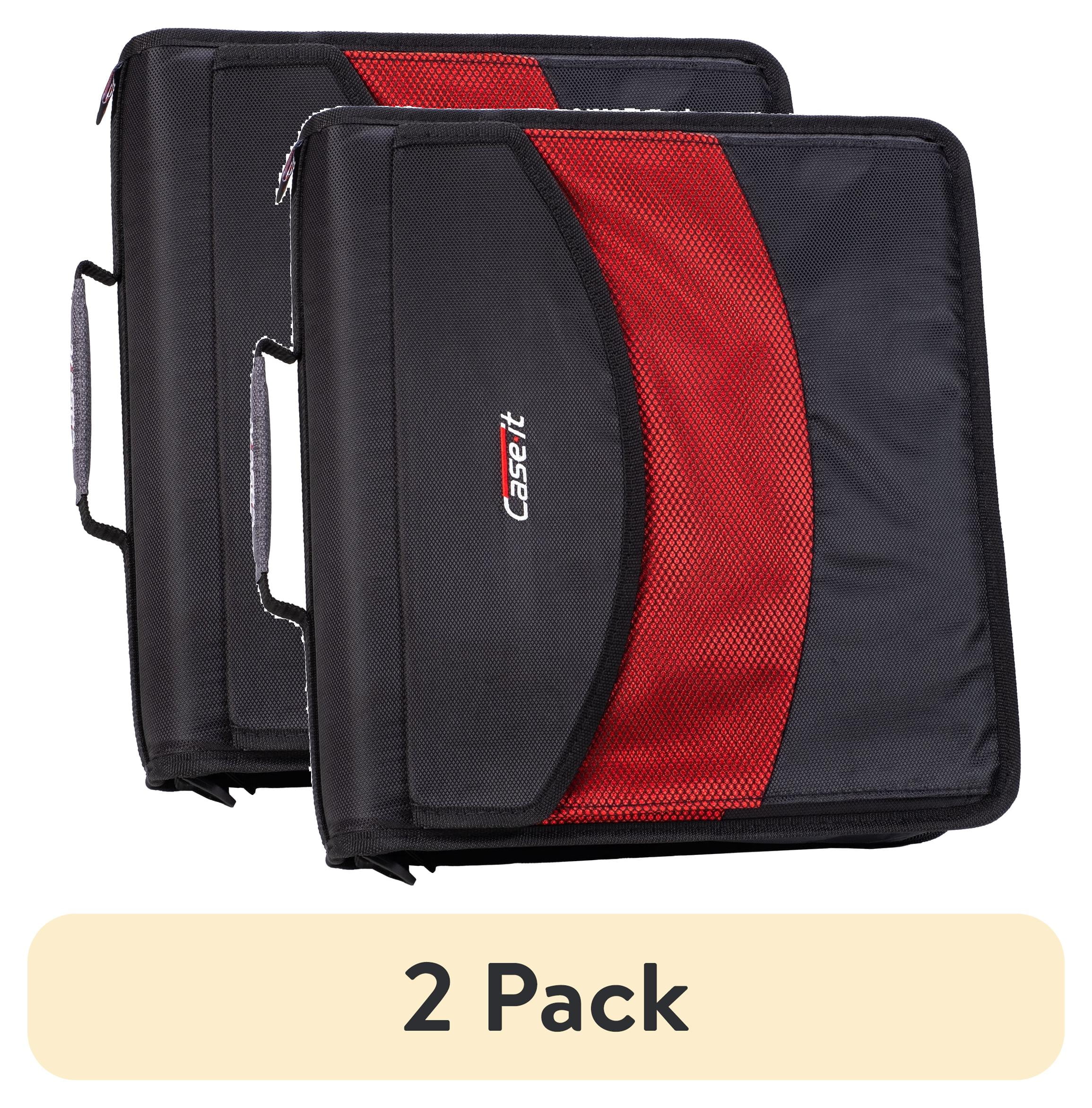 (2 pack) Case-it The Dual 2-in-1 Zipper Binder-Two 1.5 inch D-Rings-Pen ...