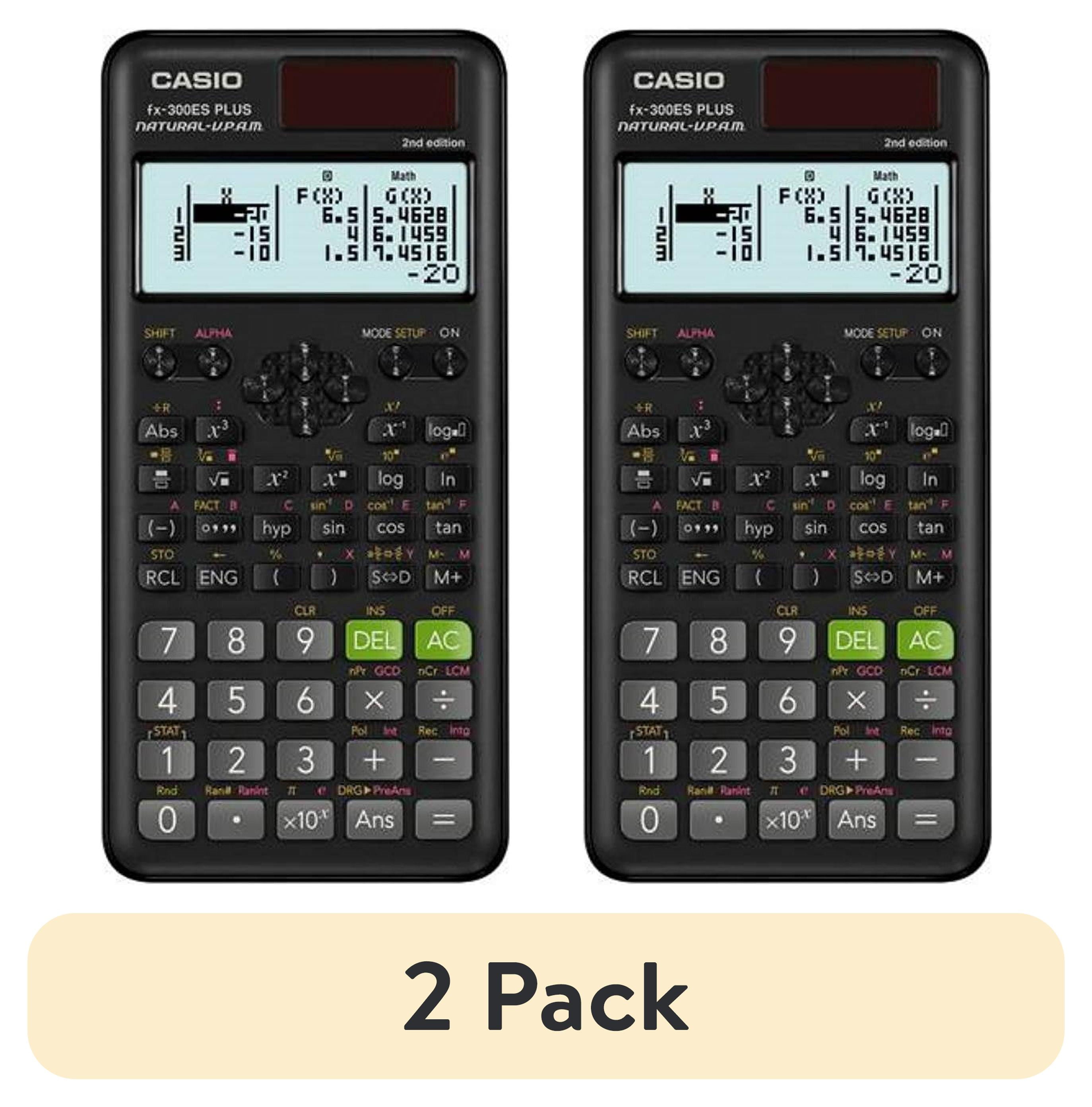 (2 pack) Casio FX-300ESPLUS2 Scientific Calculator, Natural Textbook ...