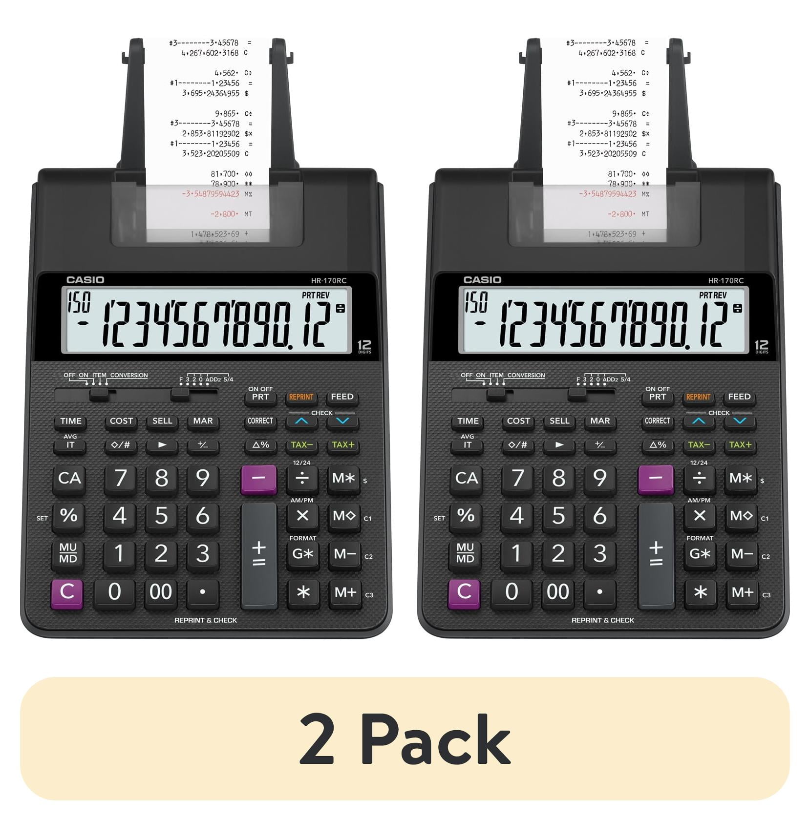 (2 pack) Casio HR-170RC Printing Calculator - Walmart.com