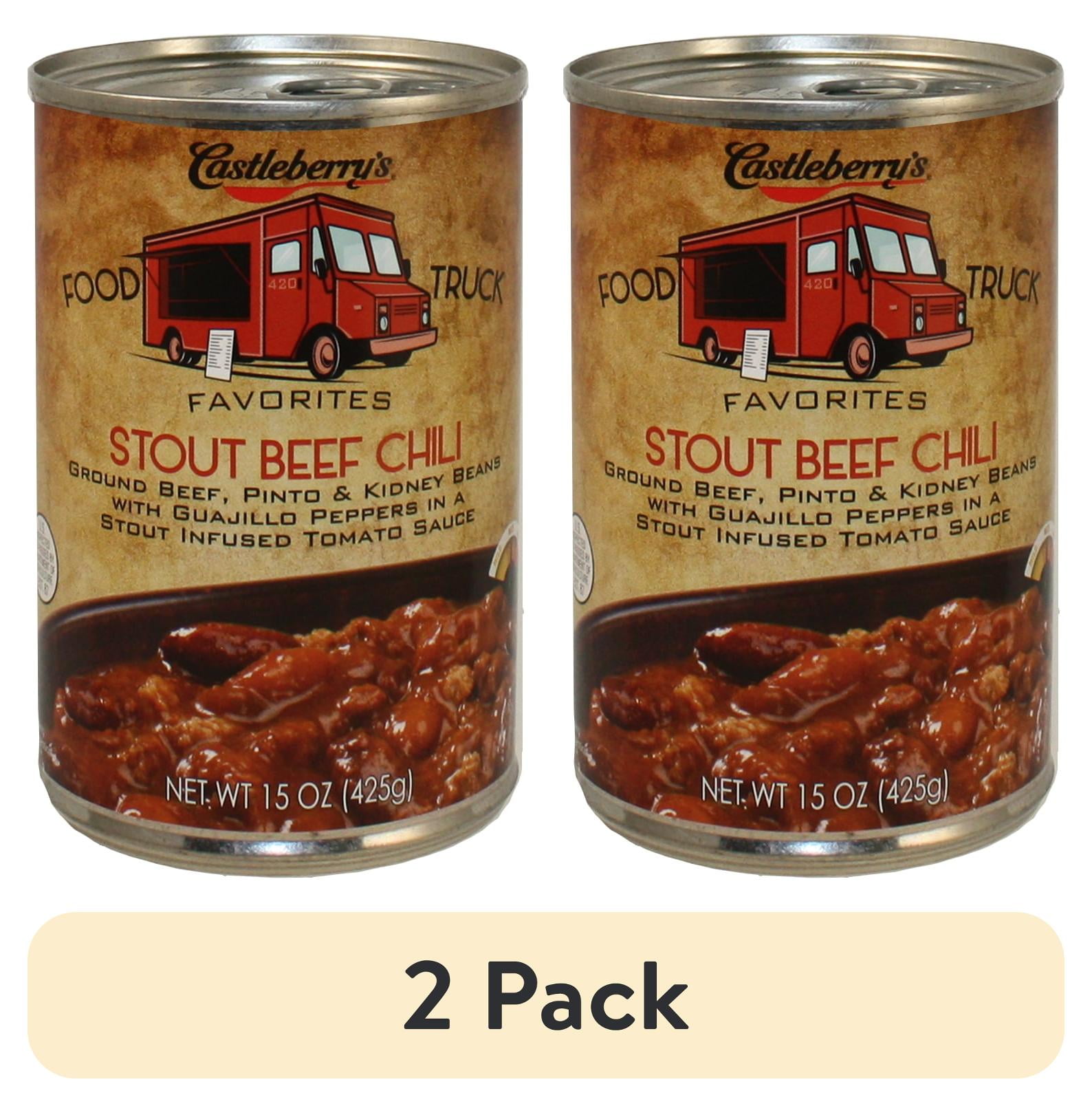 (2 pack) Castleberry's Food Truck Stout Beef Chili with Beans, 15 oz ...