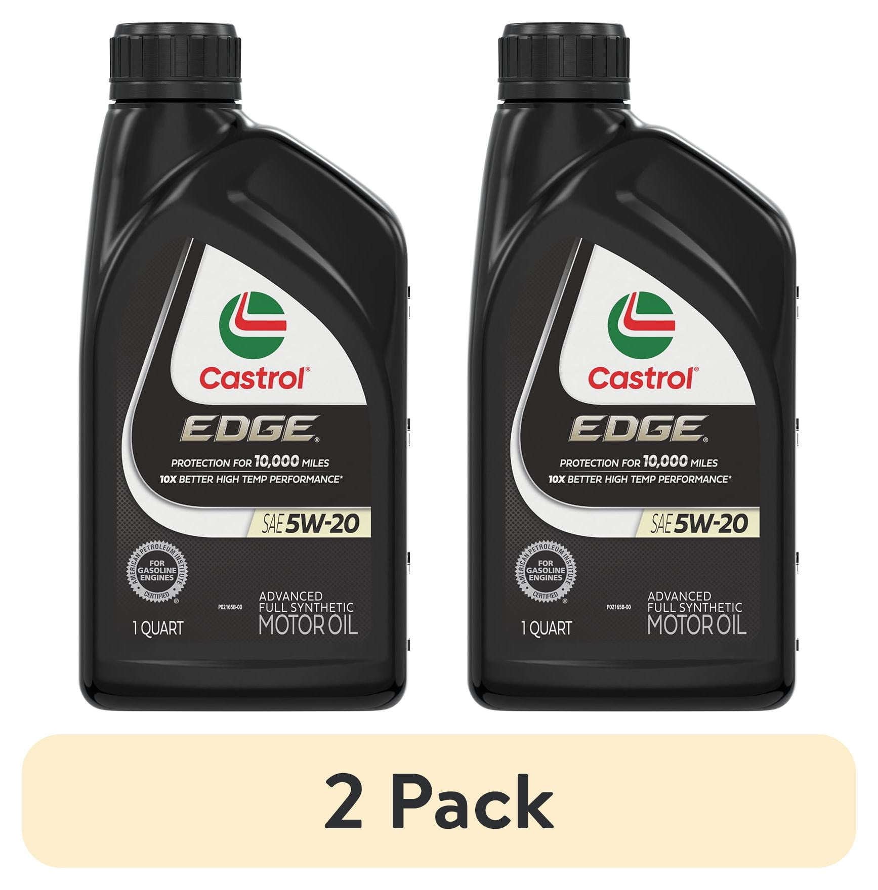 Castrol Edge 5W-20 Full Synthetic Motor Oil 2 Pack 1 Quart - Reduces ...