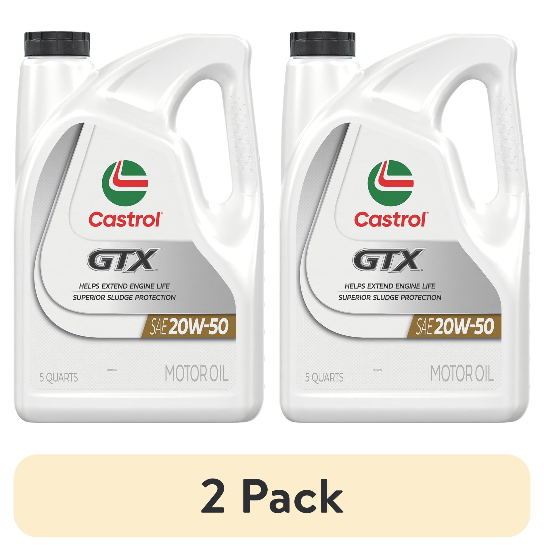 (2 pack) Castrol GTX 20W-50 Conventional Motor Oil, 5 Quarts - Walmart.com