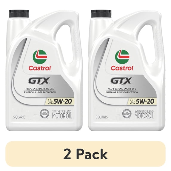 (2 pack) Castrol GTX 5W-20 Synthetic Blend Motor Oil, 5 Quarts ...