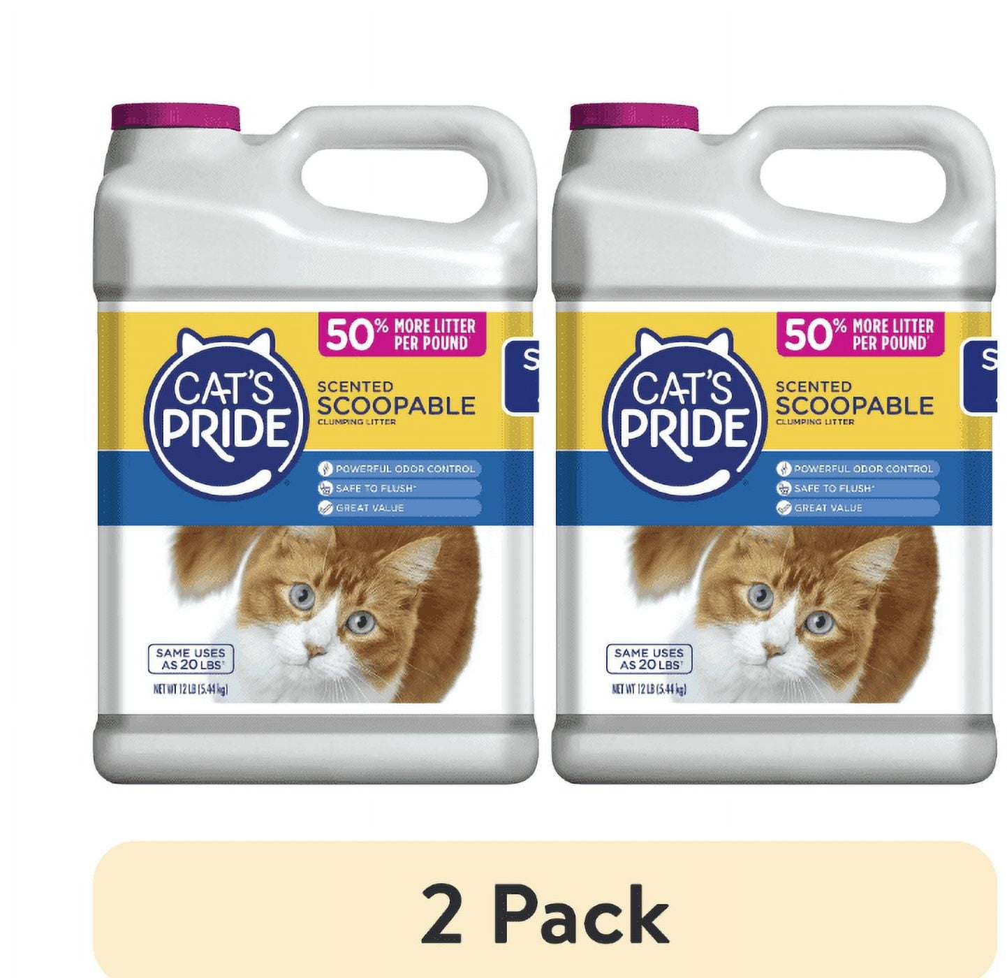 (2 pack) Cat's Pride Scented Scoopable Cat Litter, 12 lb Jug - Walmart.com