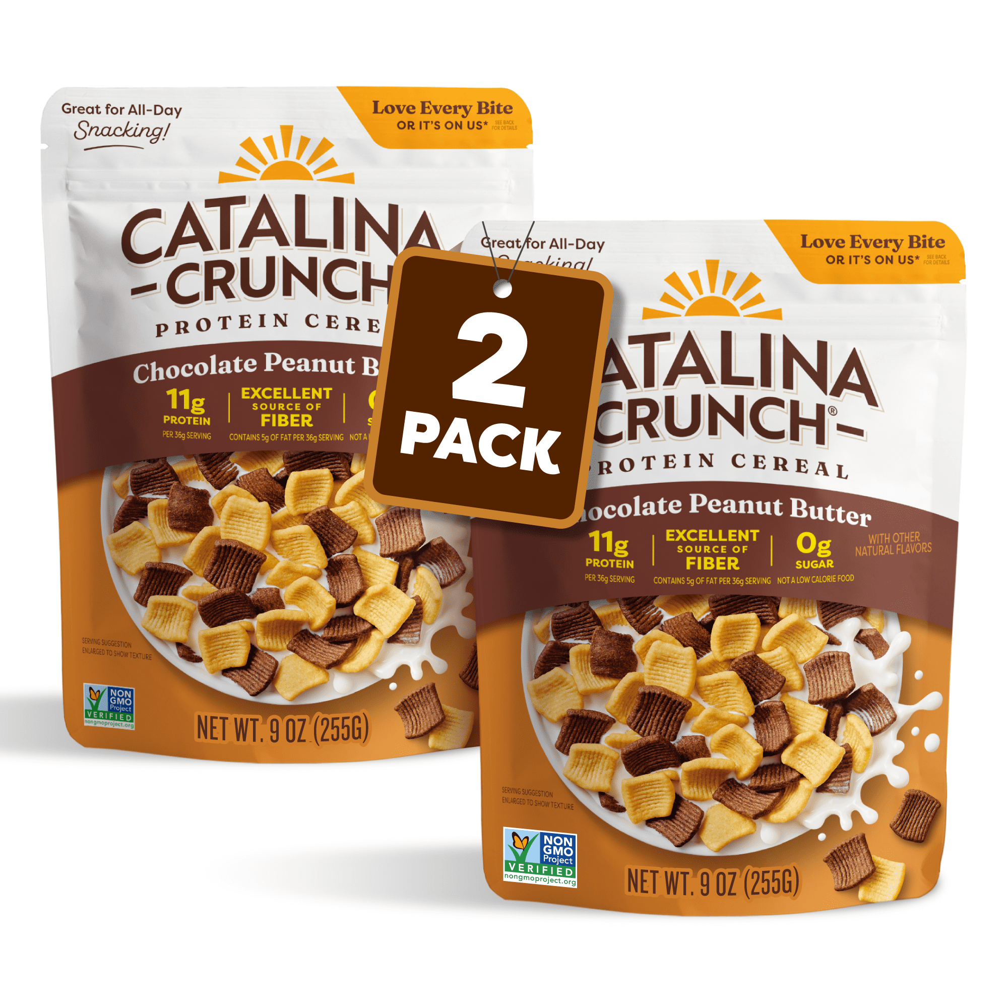 (2 pack) Catalina Crunch Protein Cereal Chocolate Peanut Butter, 9 oz ...