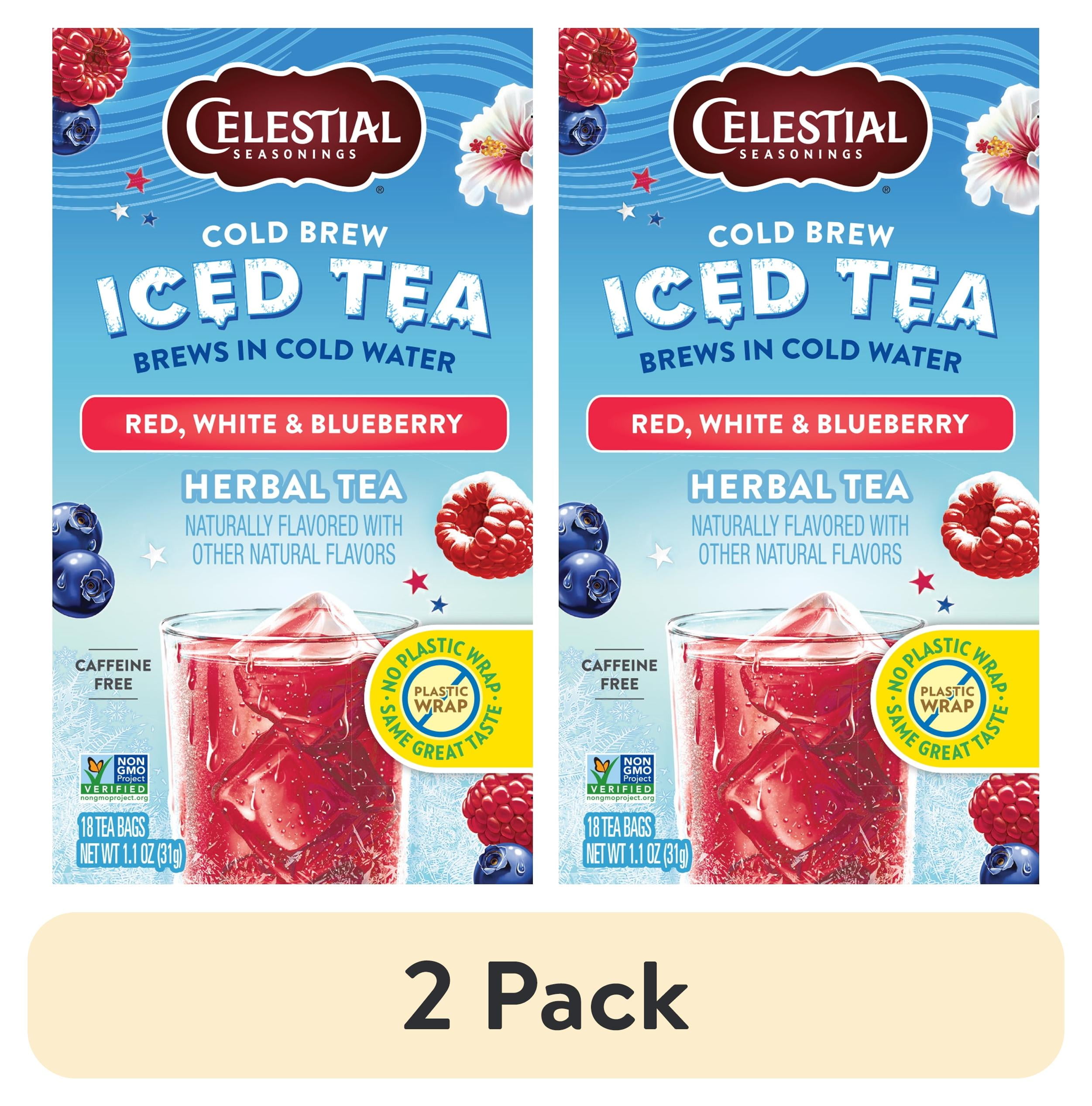 (2 pack) Celestial Seasonings Cold Brew Red White & Blueberry Iced ...