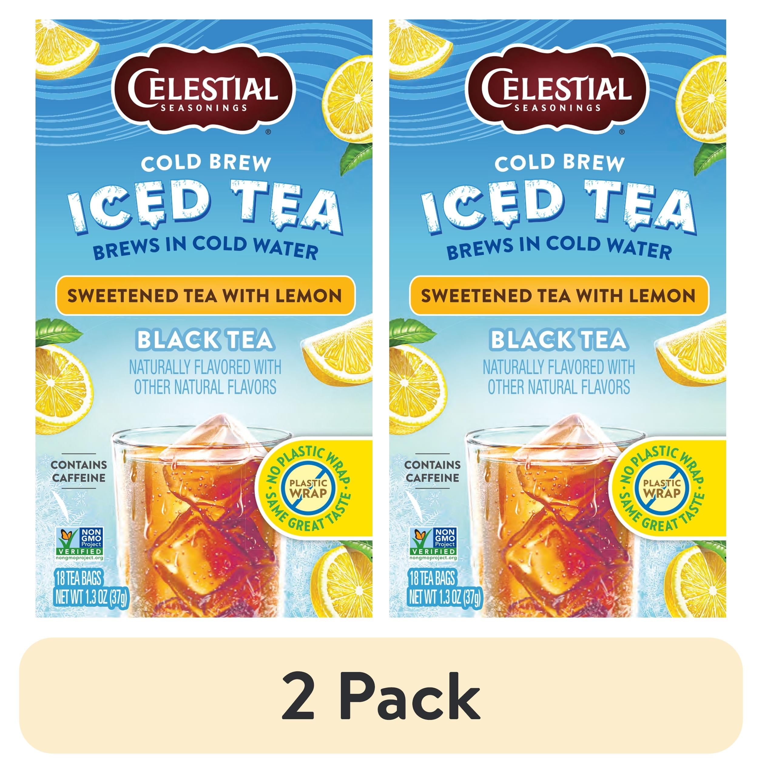 (2 pack) Celestial Seasonings Cold Brew Sweetened with Lemon Iced Black ...