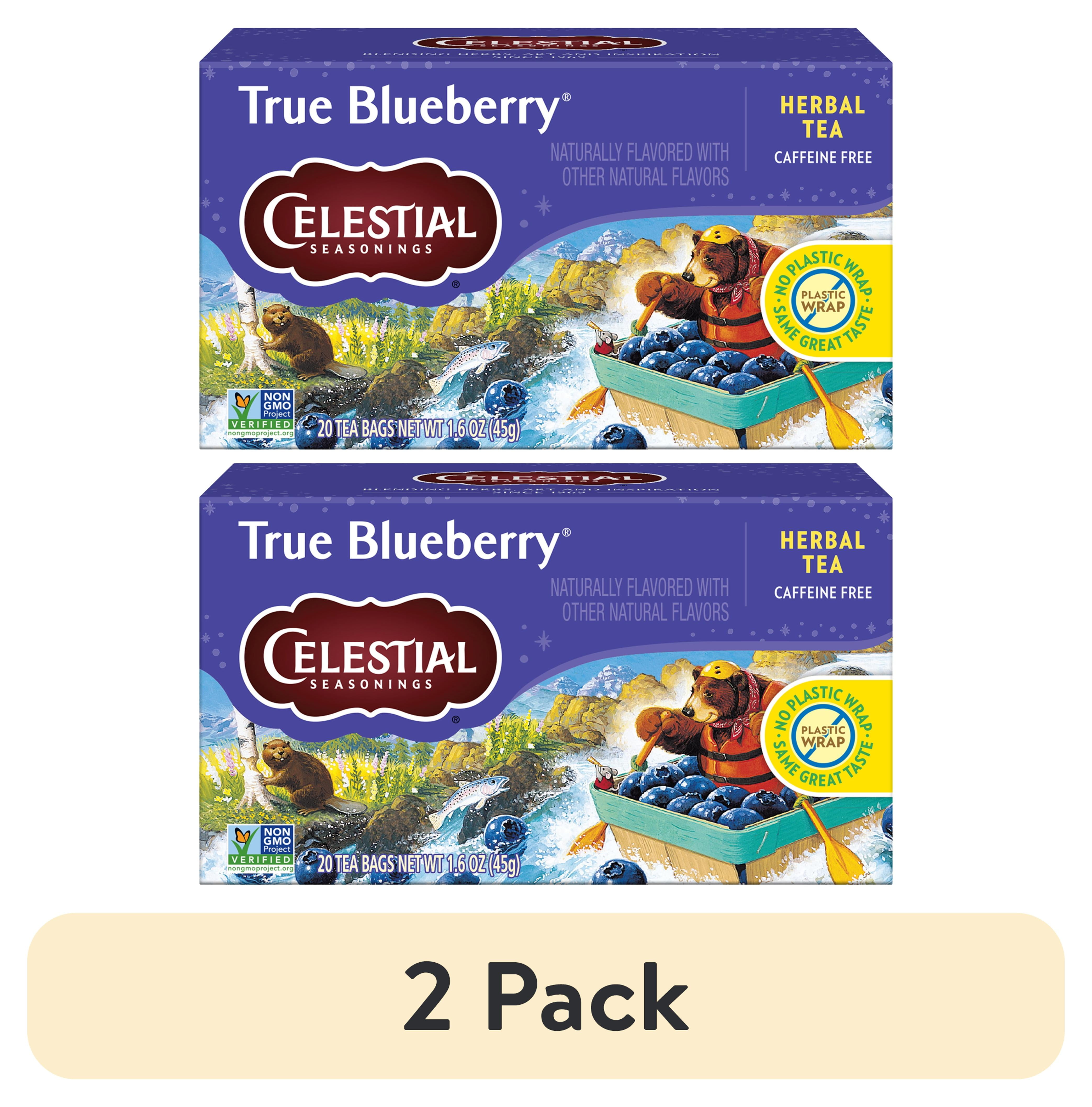(2 pack) Celestial Seasonings True Blueberry Caffeine-Free Herbal Tea ...