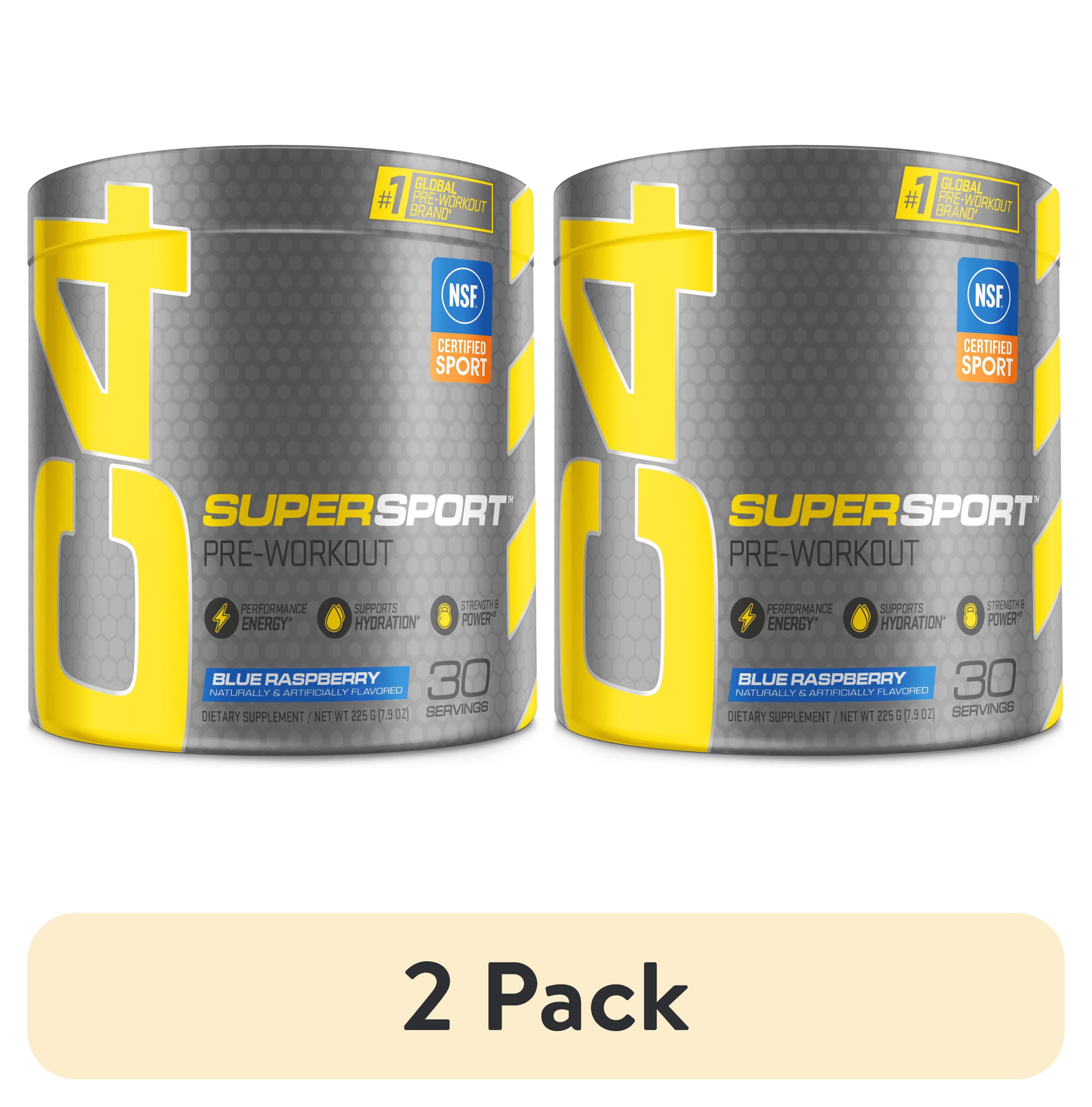 (2 pack) C4 Super Sport Pre-Workout Powder, Blue Raspberry, Energy ...
