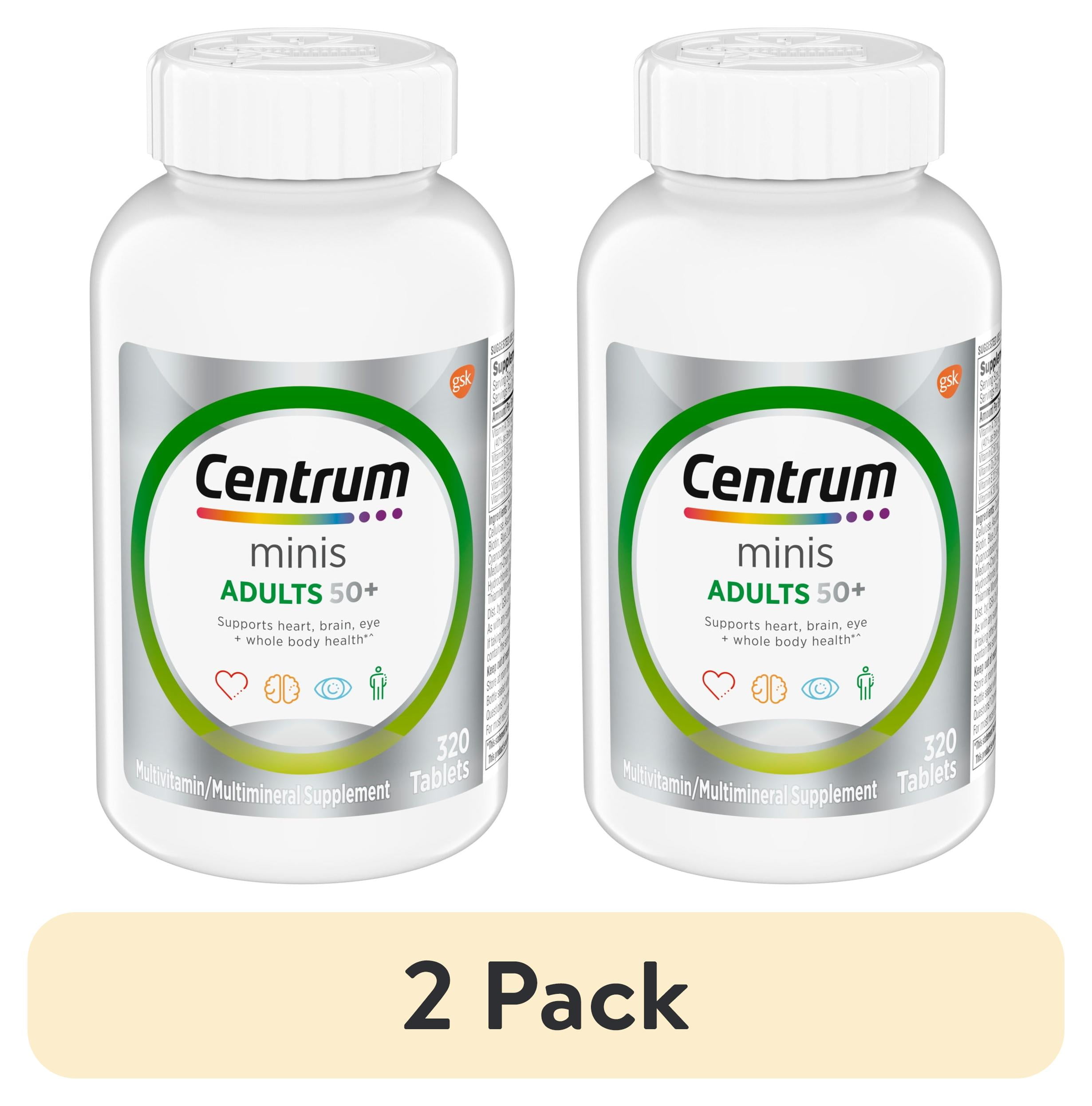 (2 pack) Centrum Minis Silver Multivitamin for Adults 50 Plus, Supports ...