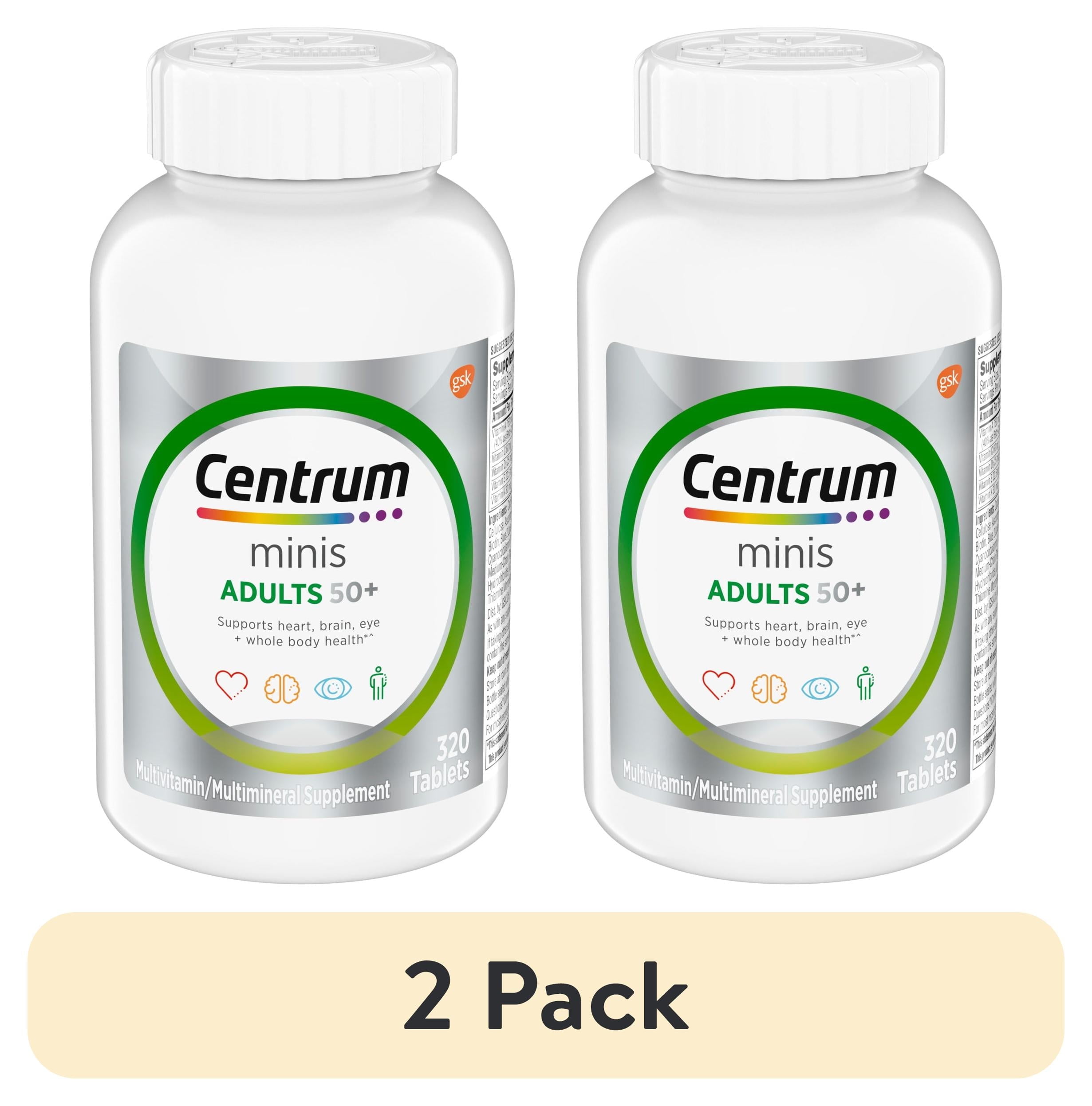 (2 pack) Centrum Minis Silver Multivitamin for Adults 50 Plus, Supports ...